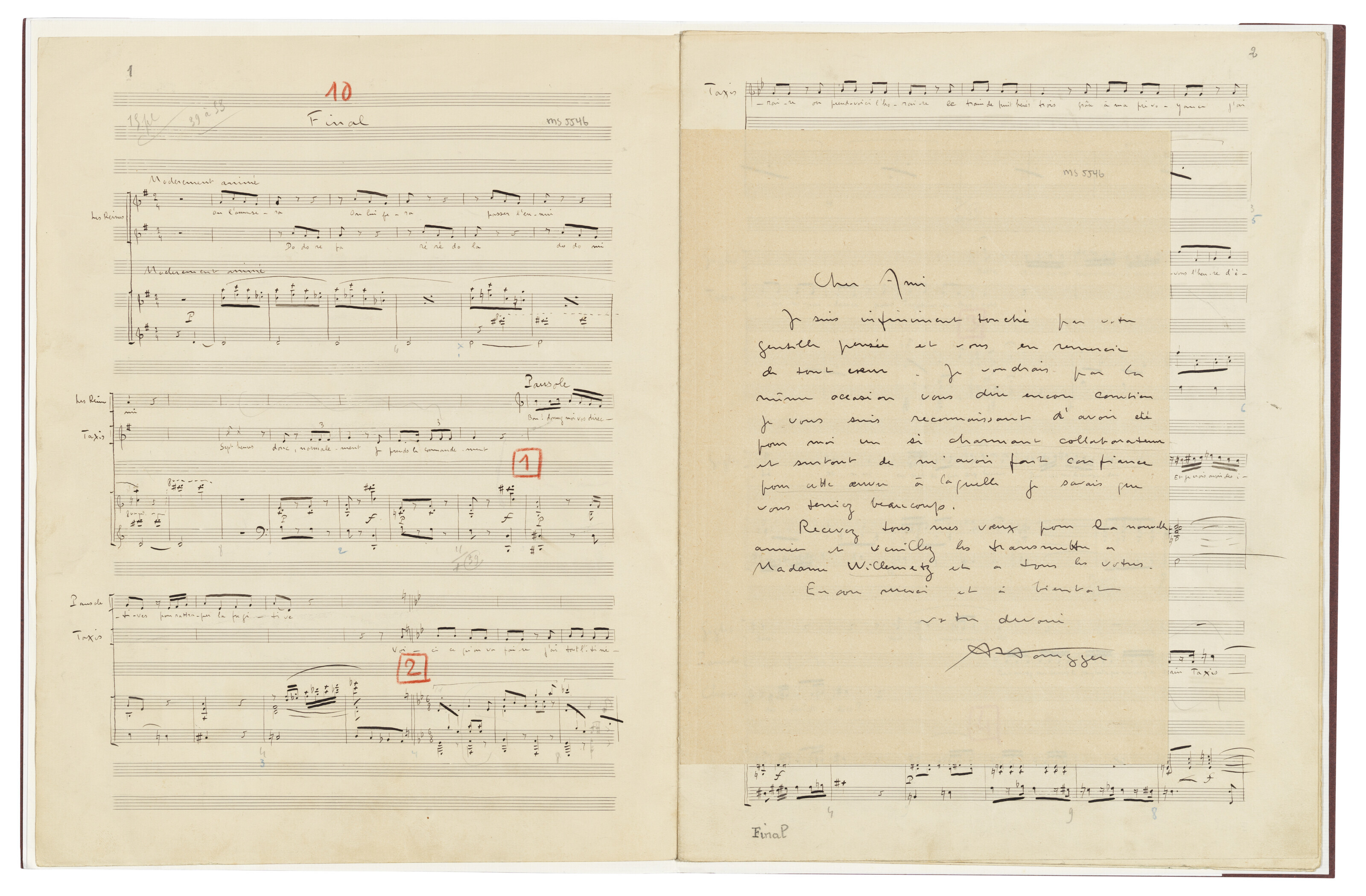 Arthur Honegger (1892-1955), Autograph manuscript signed ('A. Honegger ...