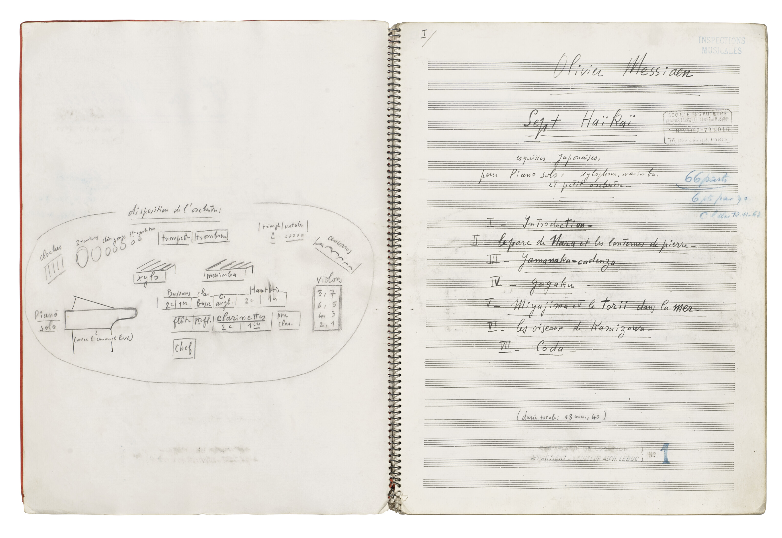 Olivier Messiaen (1908-1992), Copy score with autograph additions and ...