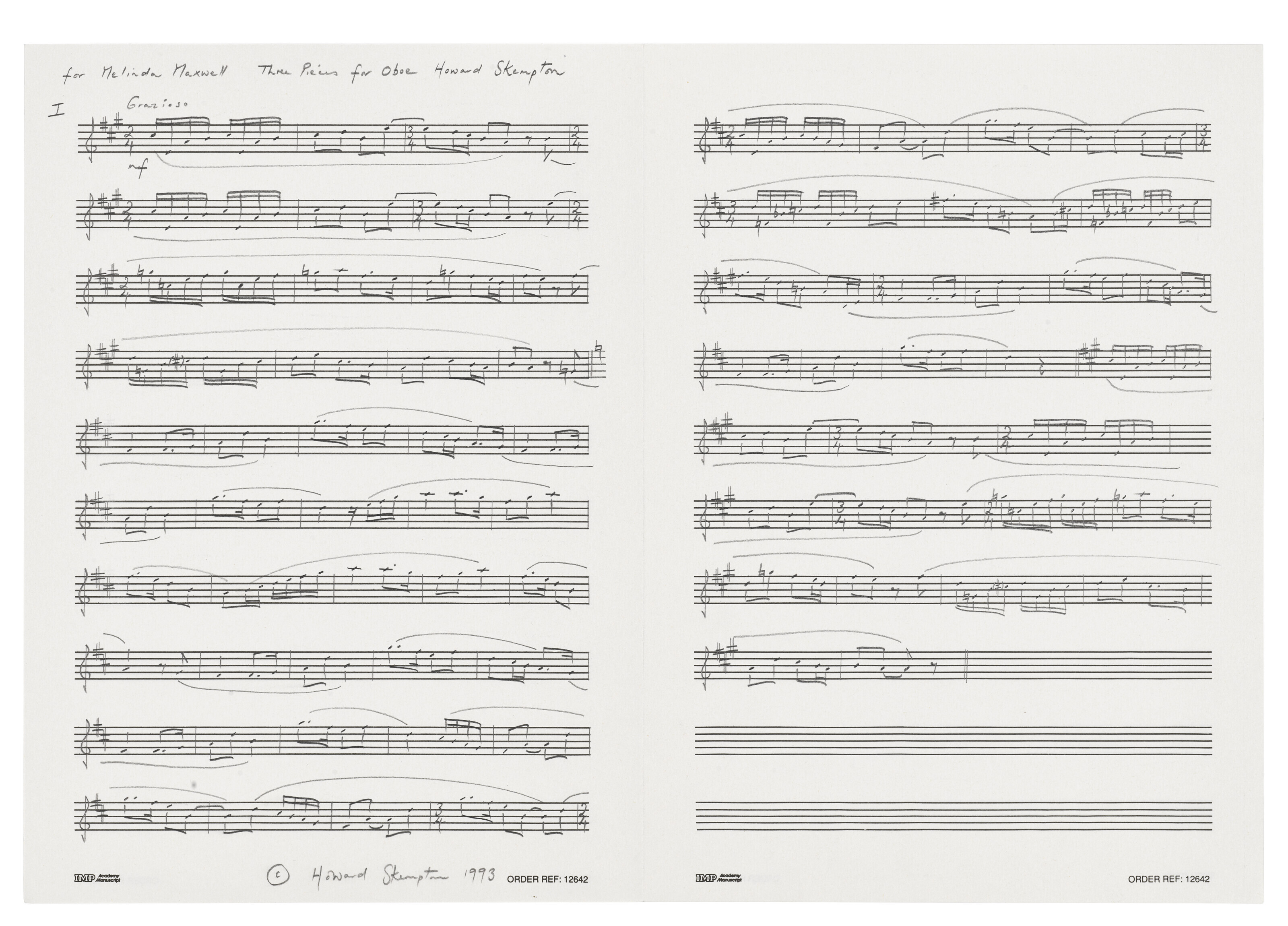 Howard Skempton (b.1947), Two autograph manuscripts, for 'Campanella ...