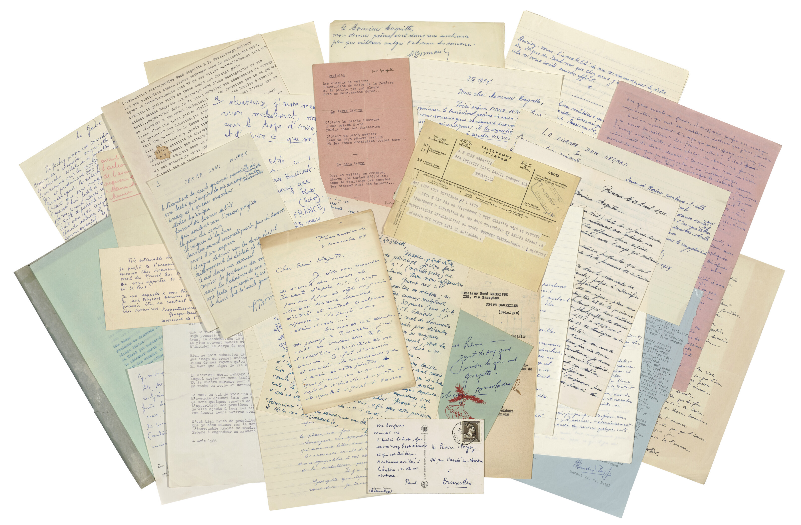 [René Magritte (1898-1967)], Collection of letters, postcards, scripts ...