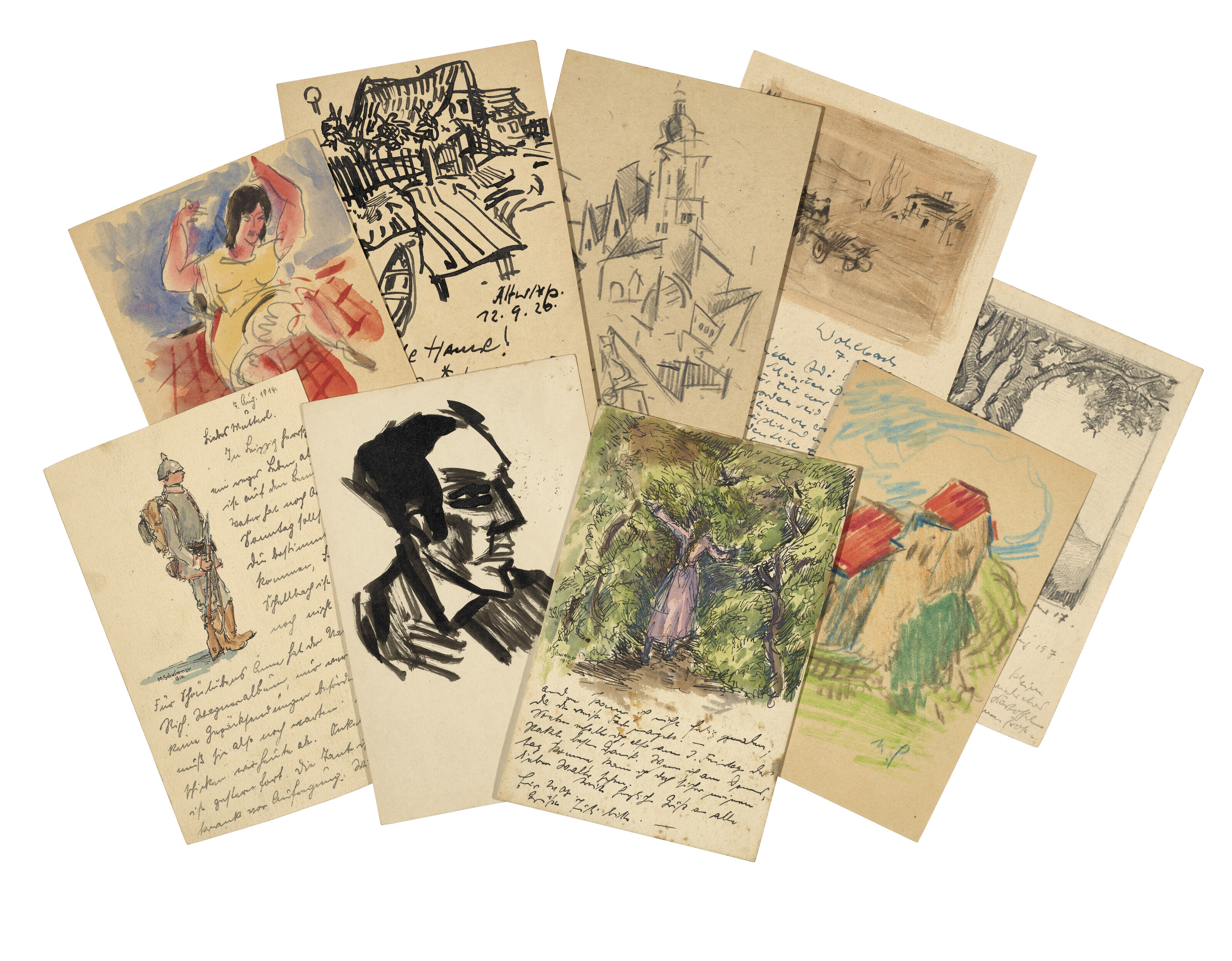 Max Schwimmer (1895-1960), Illustrated letters and postcards, the ...