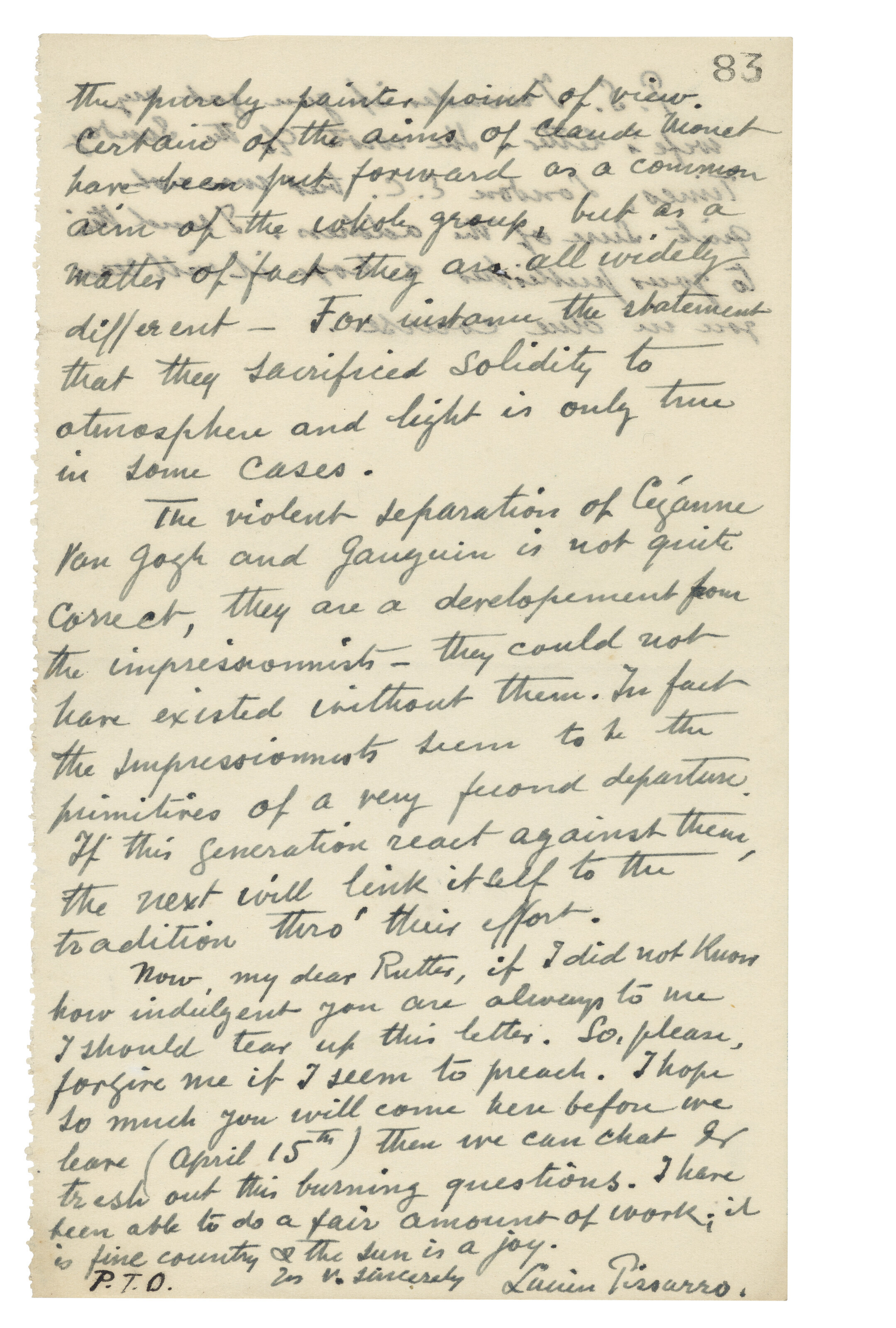 Artists, Collection of letters by artists, mainly British and French ...