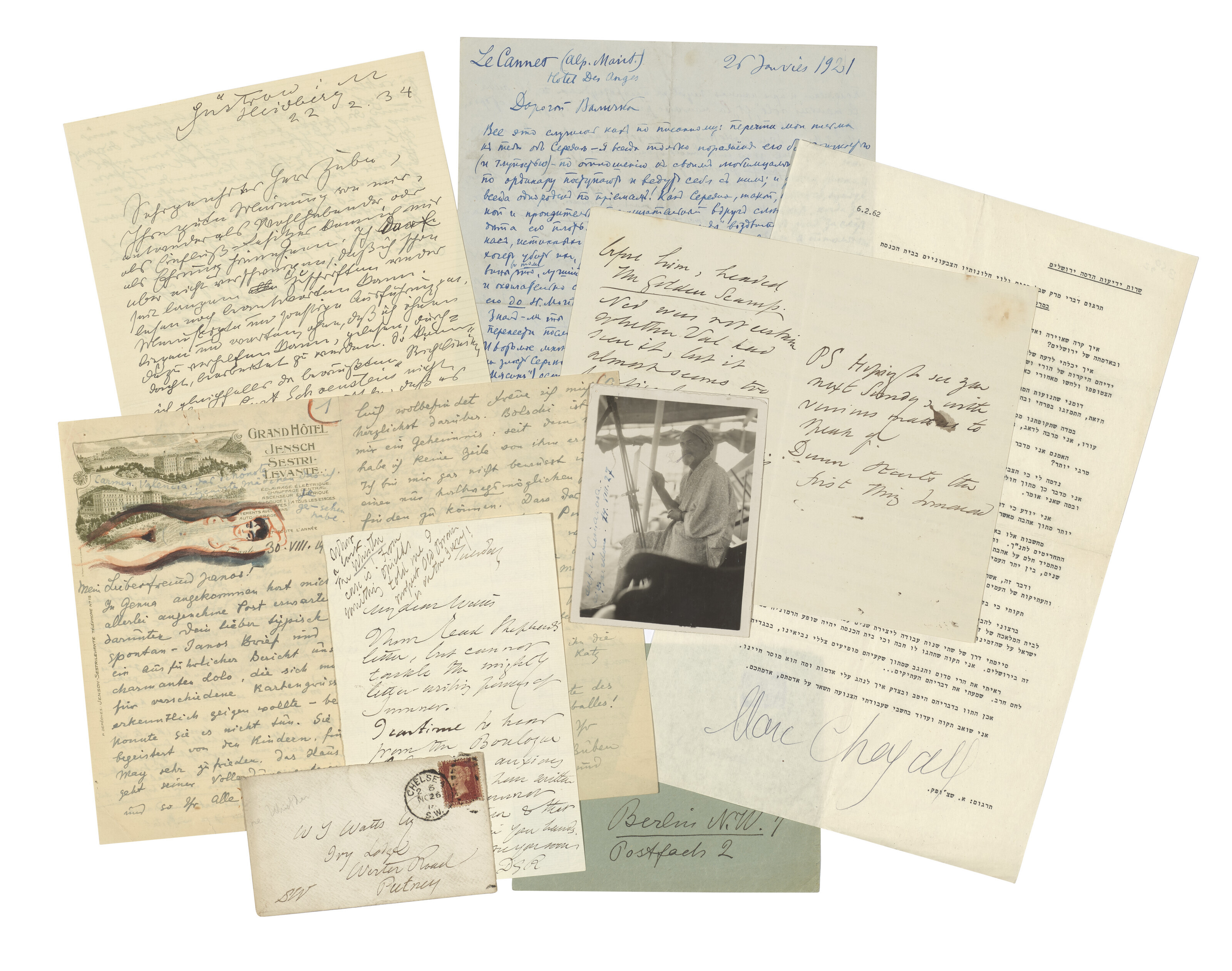 Artists, Six autograph letters signed and one typed speech signed by ...