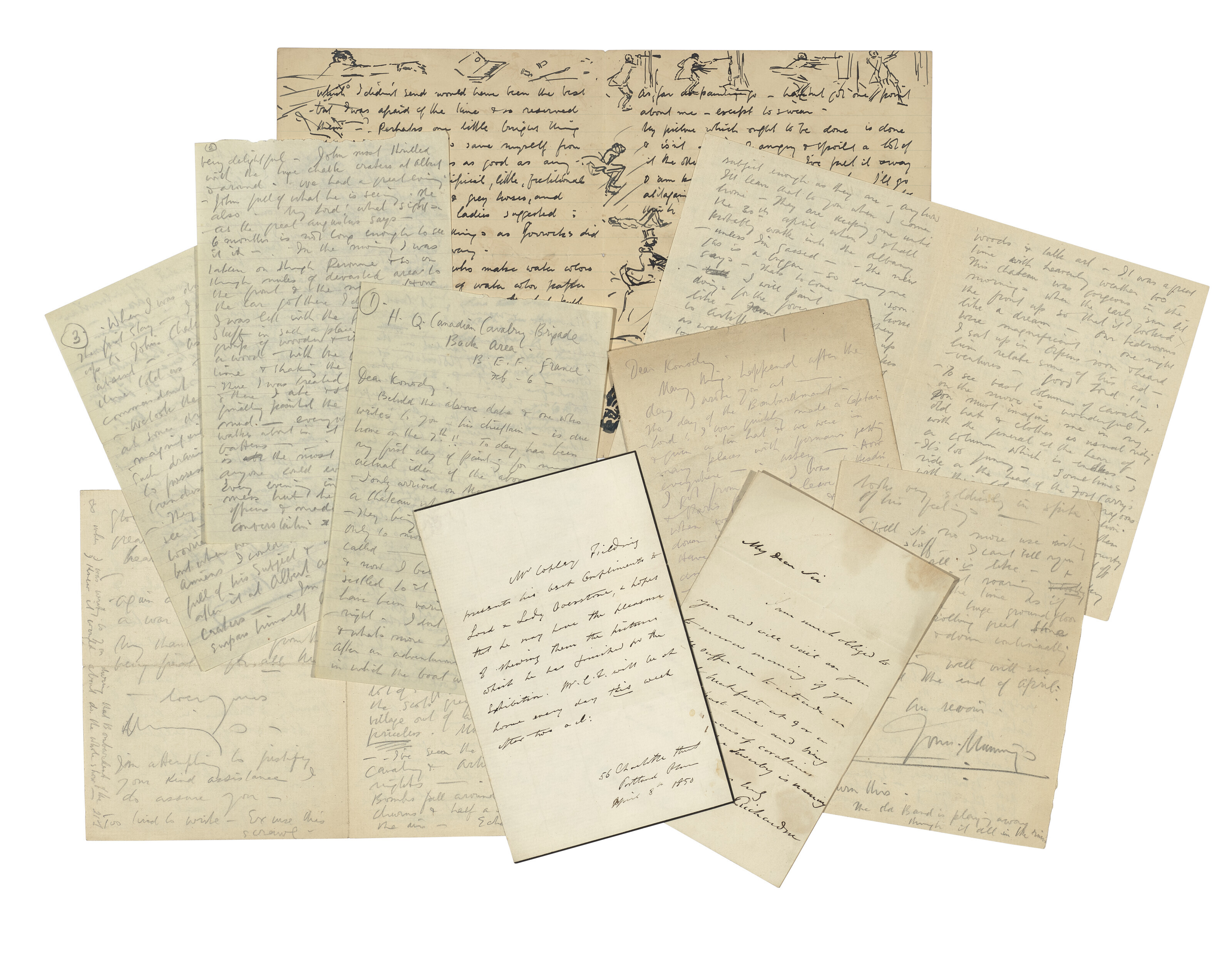 Sir Alfred Munnings (1878-1959), Four autograph letters (three signed ...