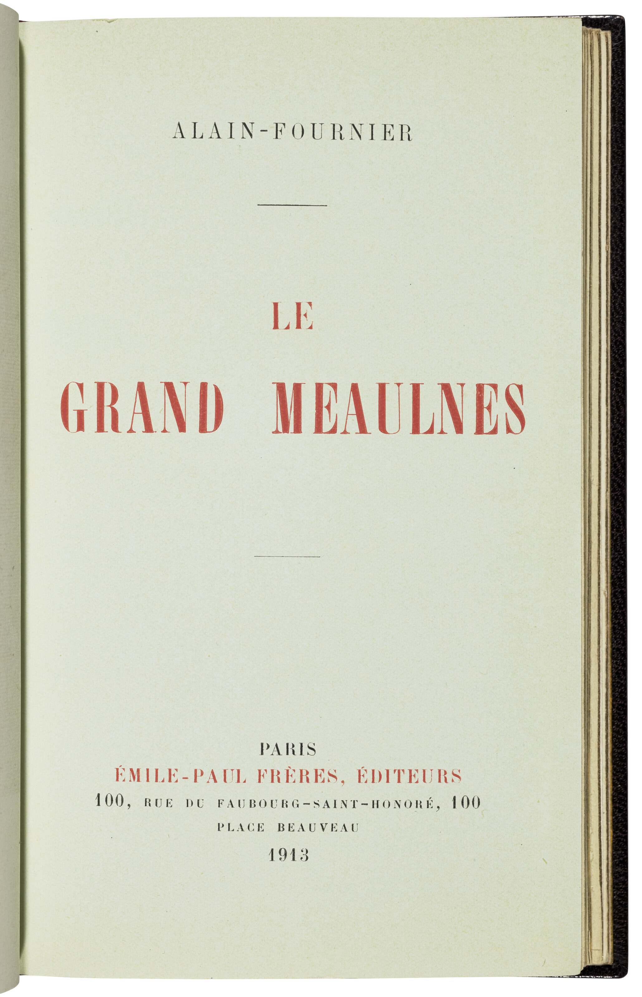Alain-Fournier (pseudonym of Henri-Alban Fournier, 1886-1914), Le Grand ...