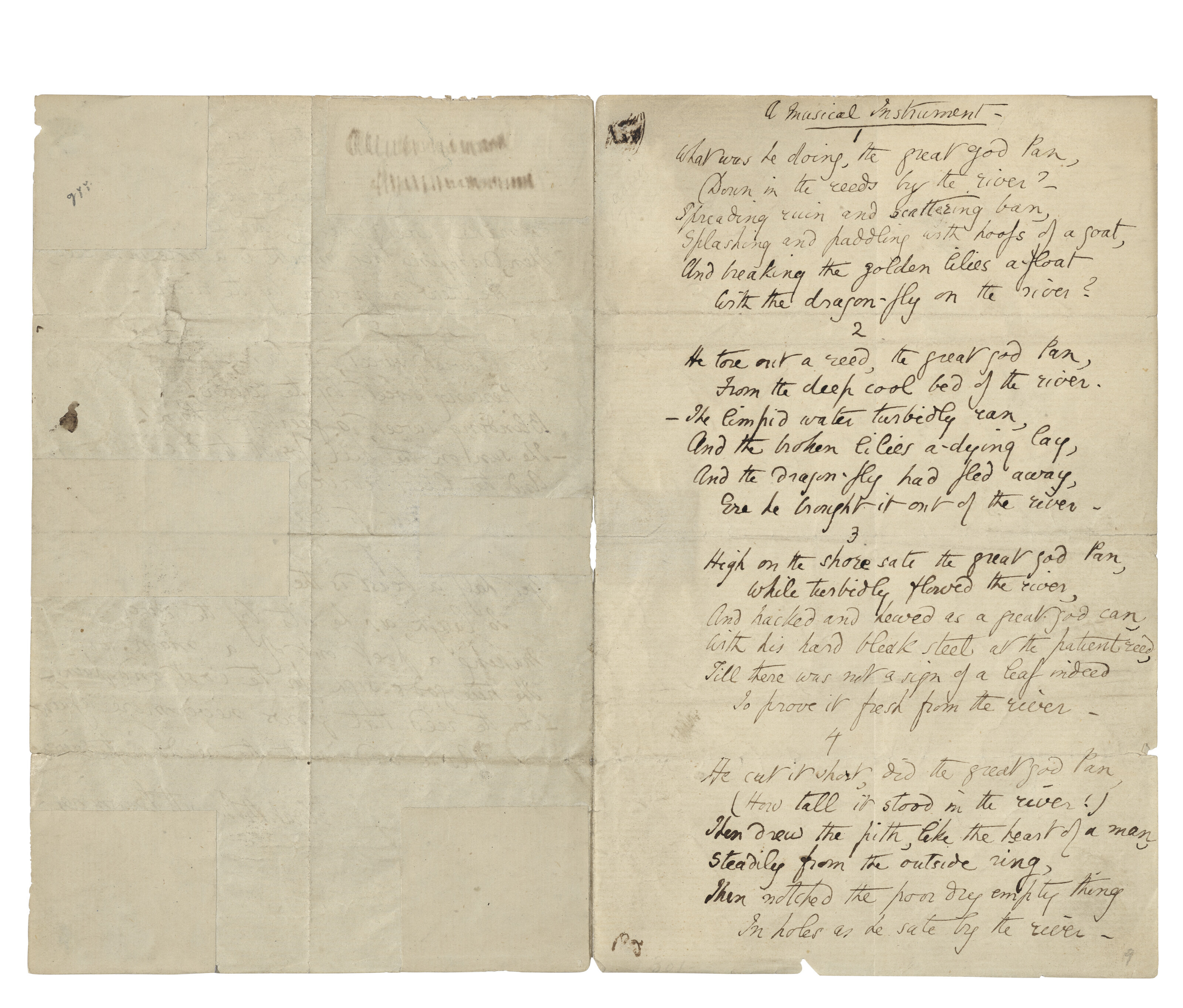 Elizabeth Barrett Browning (1806-1861), Autograph poetry manuscript ...