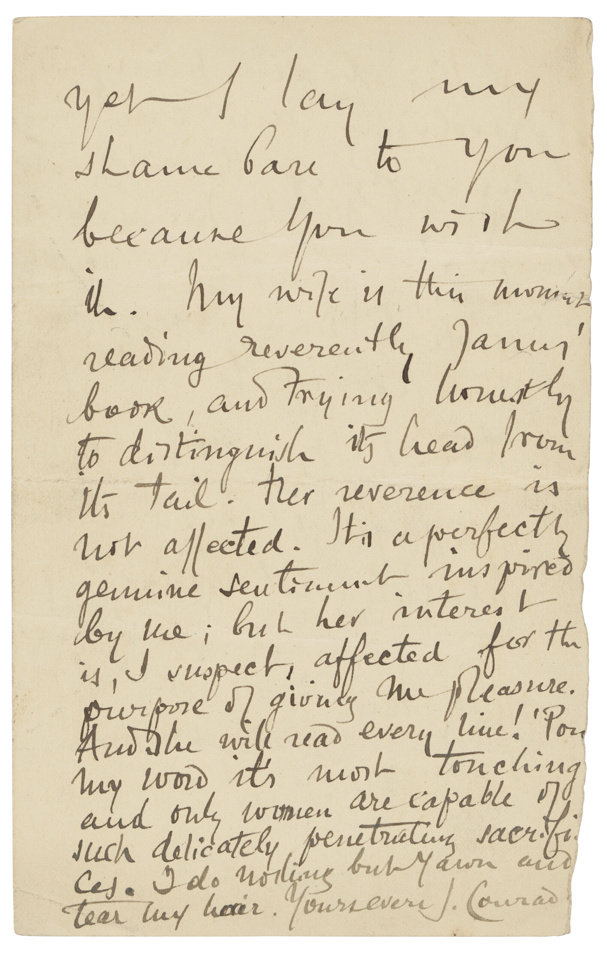 Joseph Conrad (1847-1924), Autograph letter signed ('J. Conrad') to ...