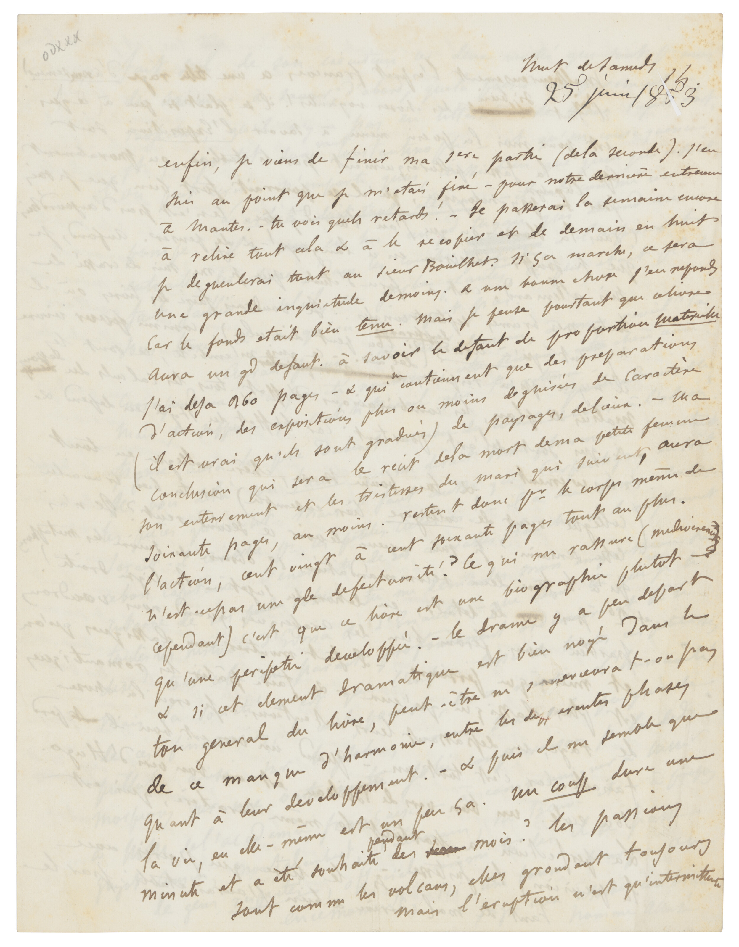 Gustave Flaubert (1821-1880), Autograph letter signed (with initial 'G ...