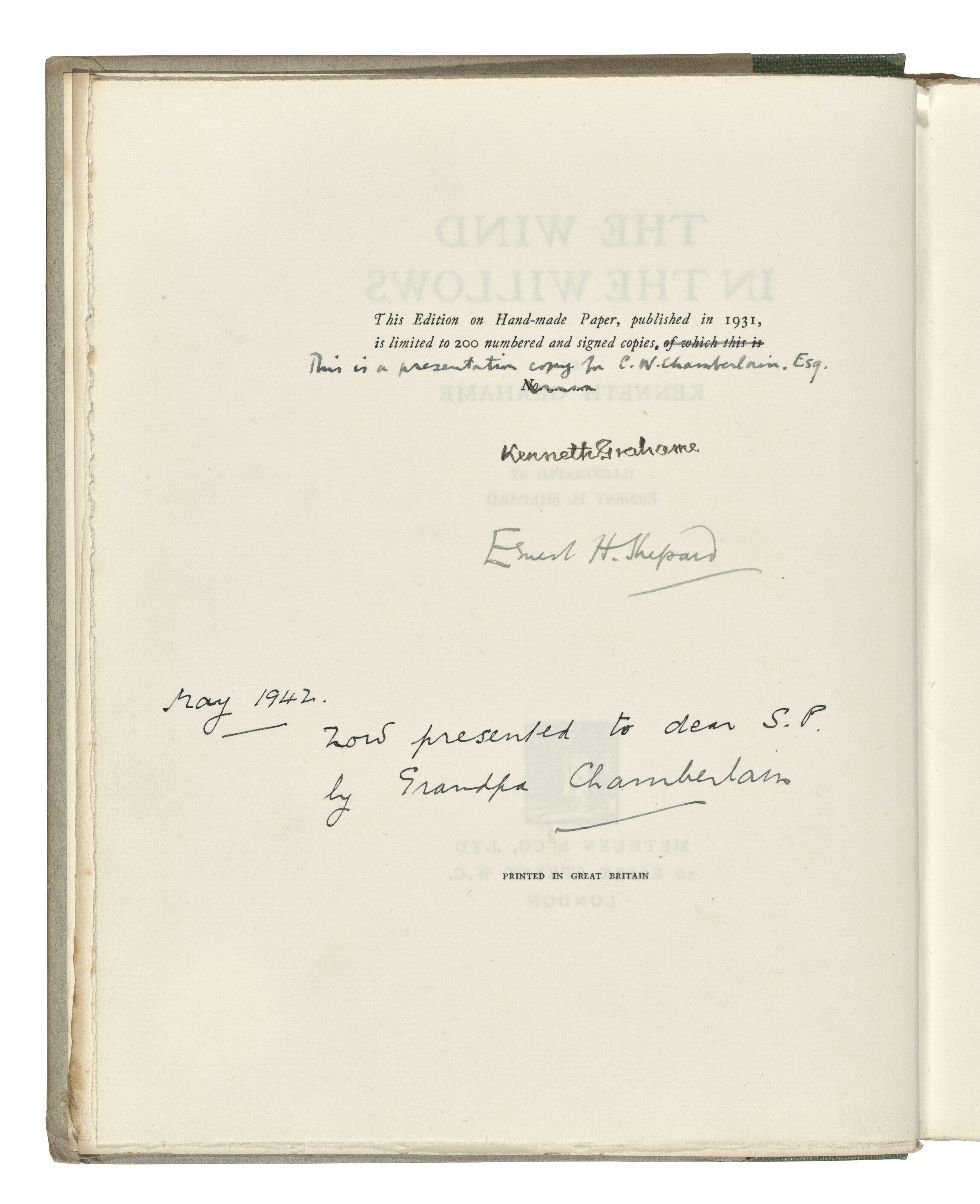 Kenneth Grahame (1859-1932) and E.H. Shepard (1879-1976, illustrator ...