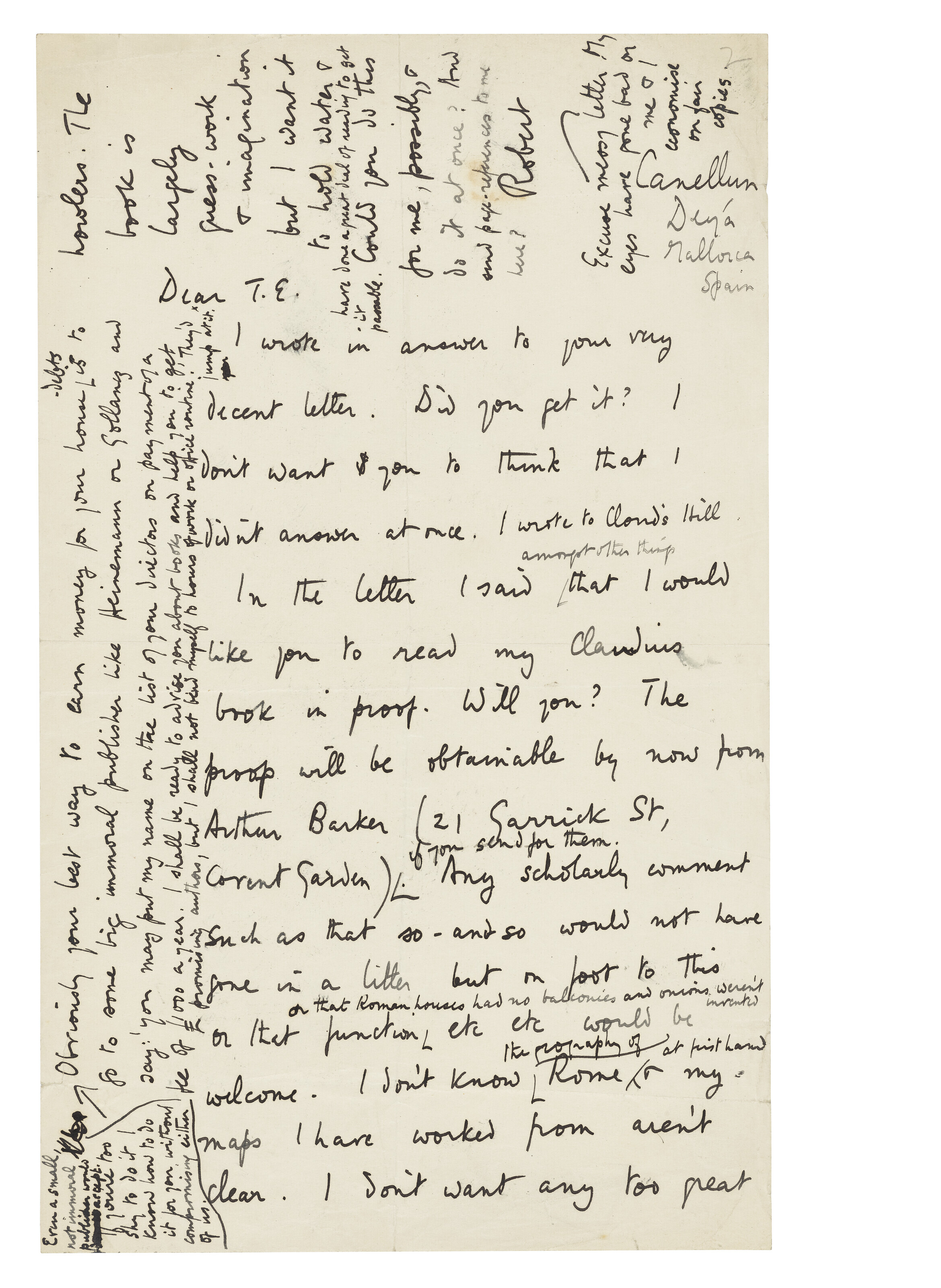 Robert Graves (1895-1985), 35 autograph letters signed (‘Robert’, ‘R.G ...