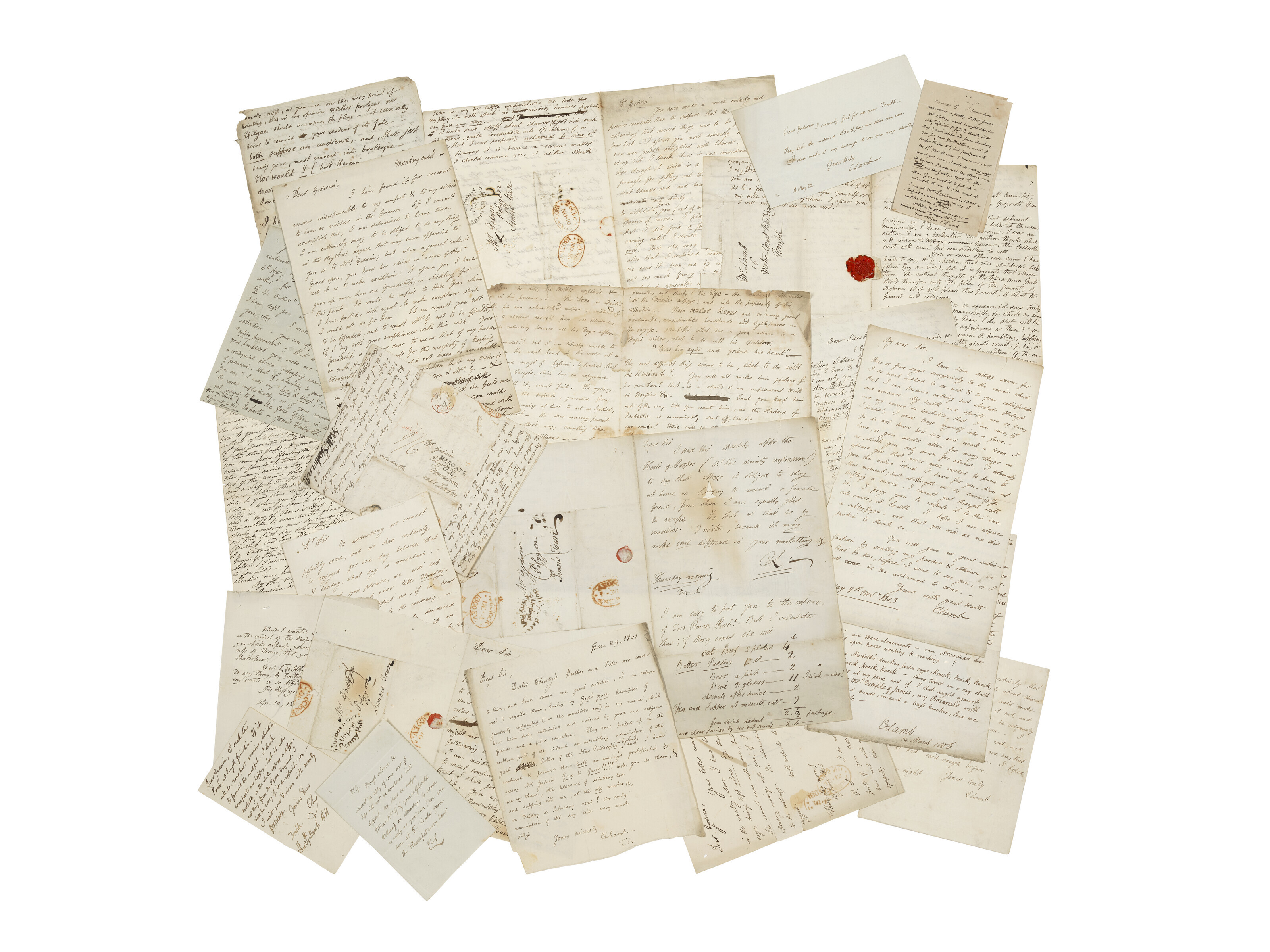 Charles Lamb (1775-1834), Series of 21 autograph letters signed ('C ...
