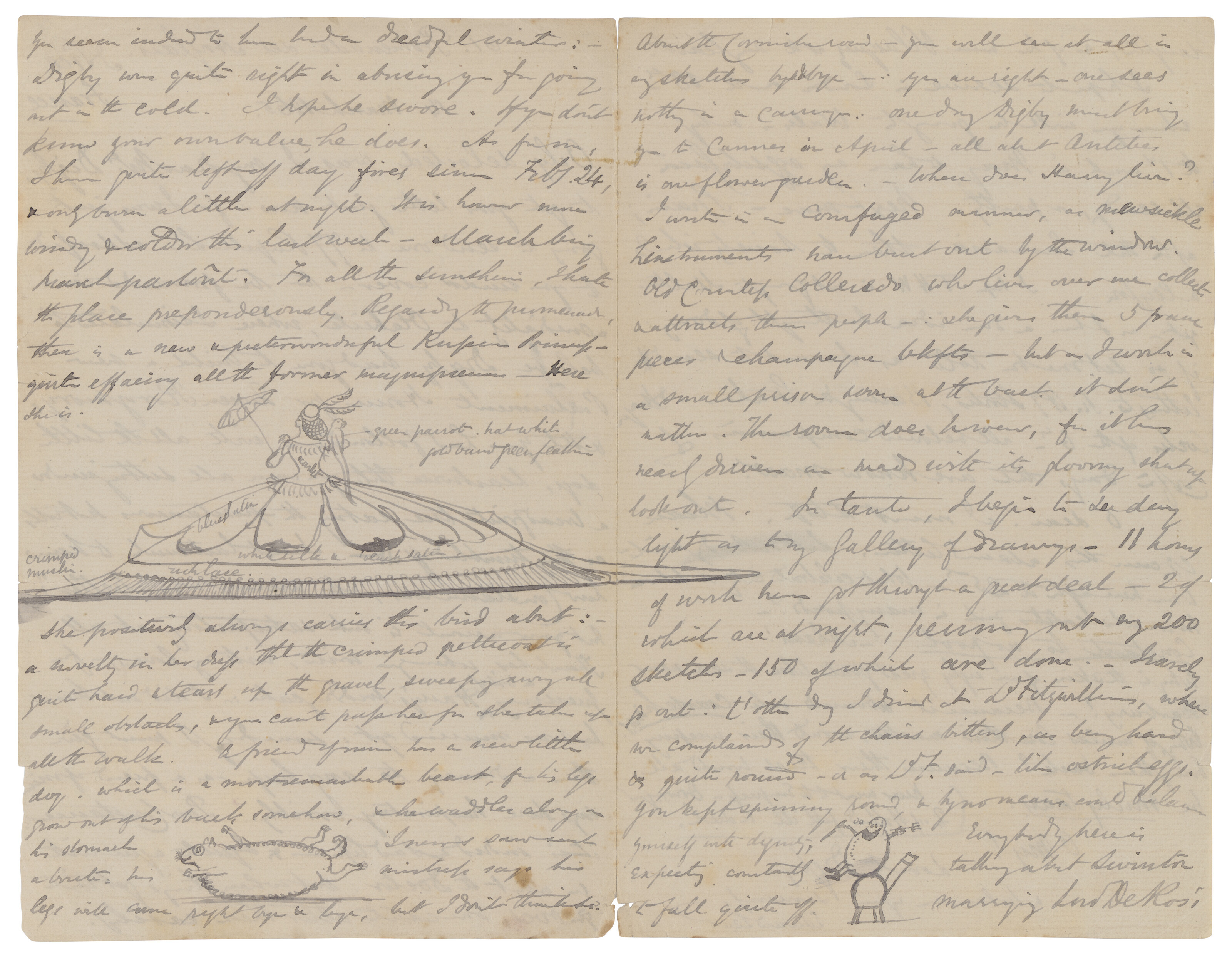 Edward Lear (1812-1882), Illustrated autograph letter signed (‘Edward ...