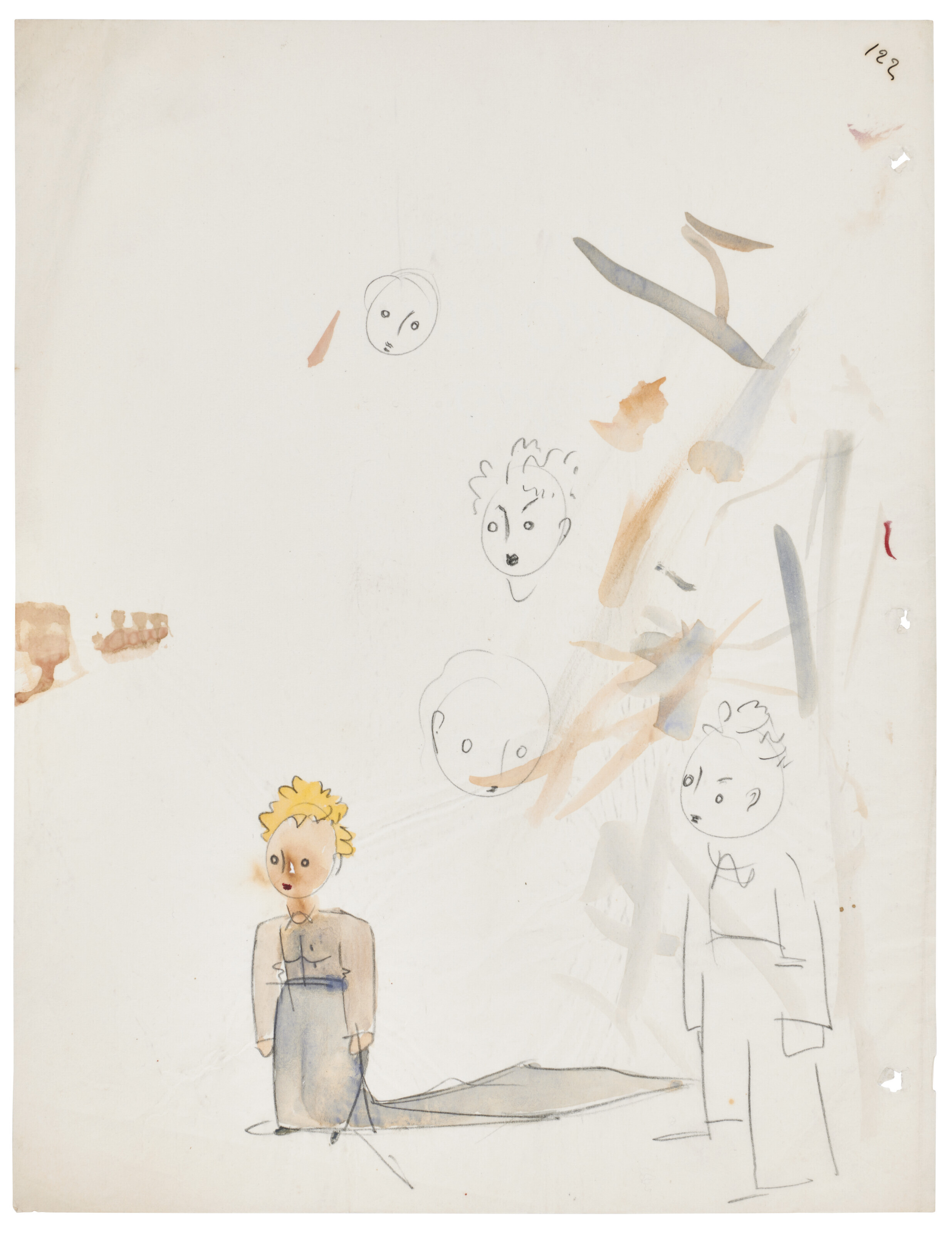 Antoine de Saint-Exupéry (1900-1944), A page of sketches for the Little ...