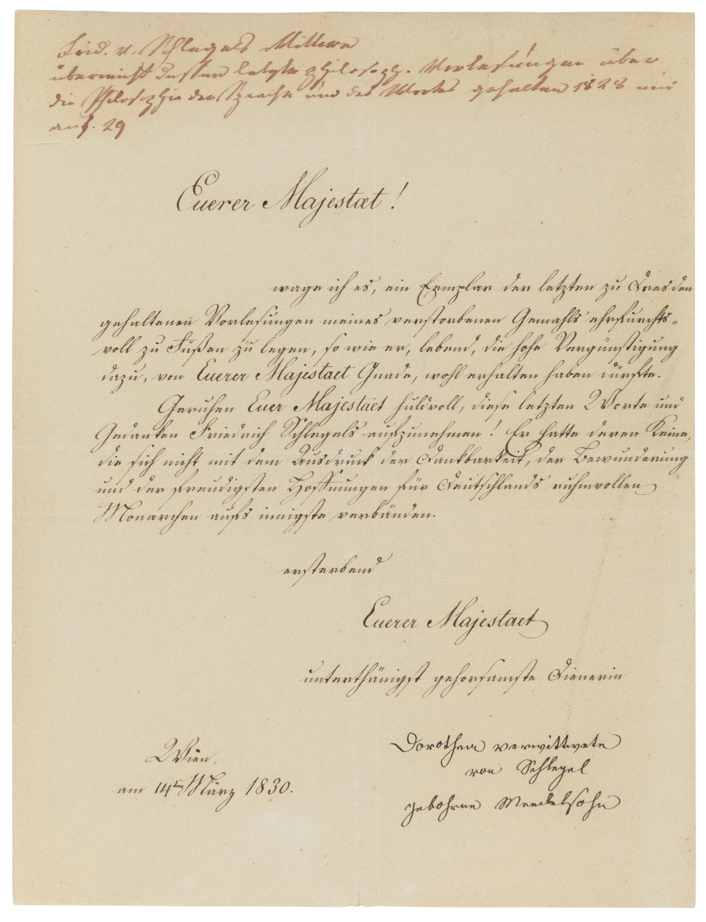 Dorothea von Schlegel (1764-1839), Autograph letter signed (‘Dorothea ...