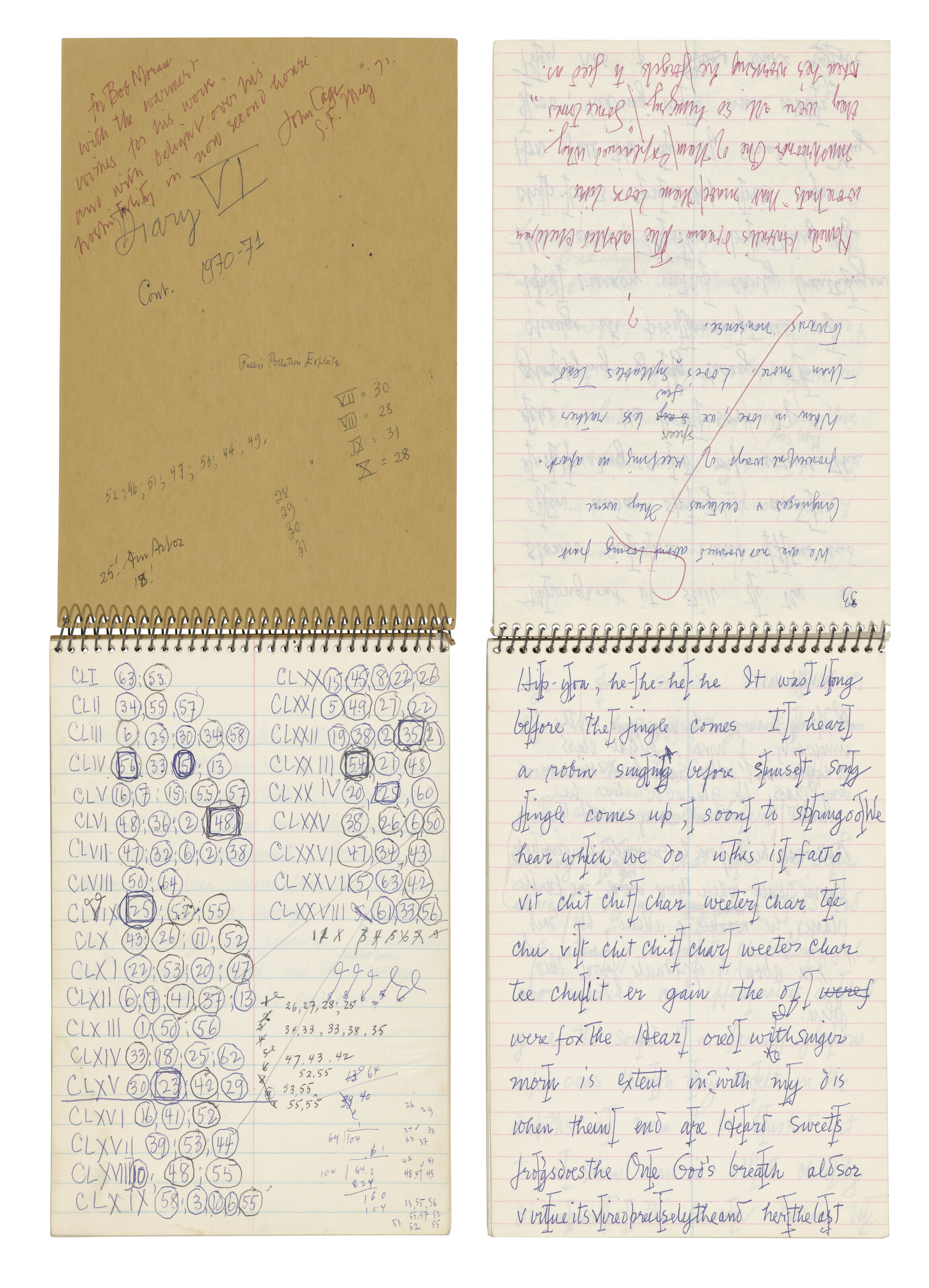 John Cage (1912-1992), Autograph manuscripts comprising the complete ...