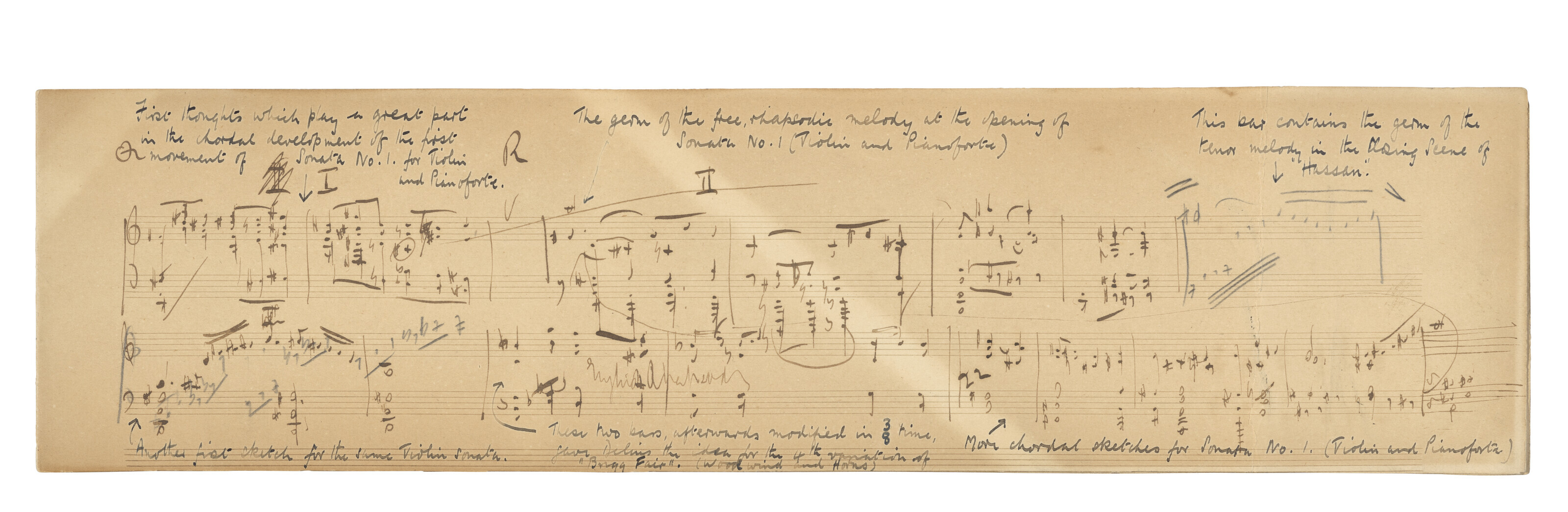 Frederick Delius (1862-1934), Autograph music manuscript, sketches for ...