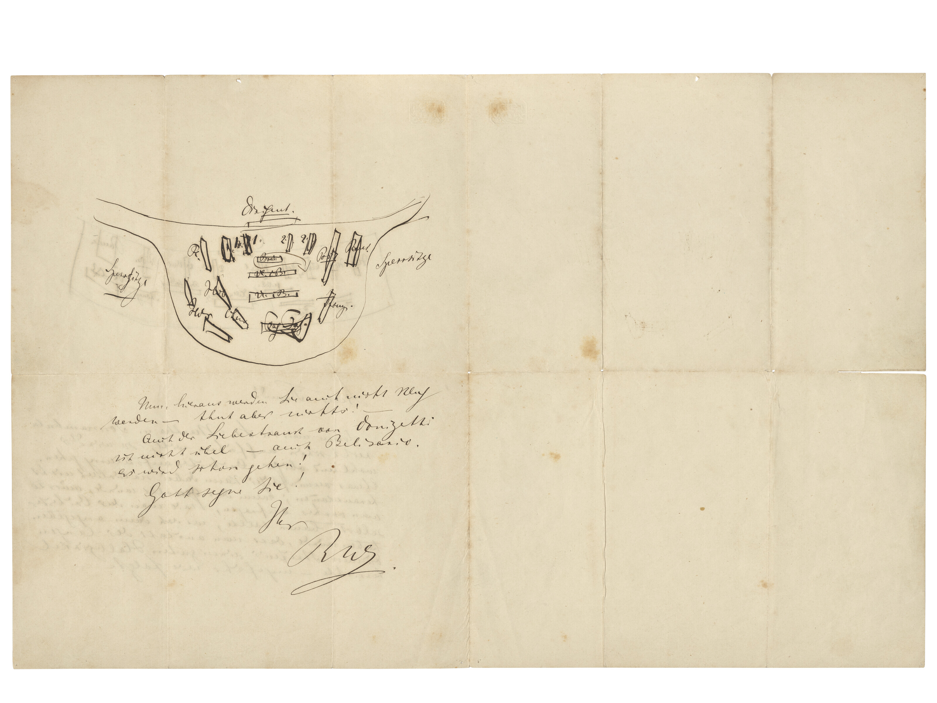 Richard Wagner (1813-1883), Autograph letter signed (with initials, 'R ...