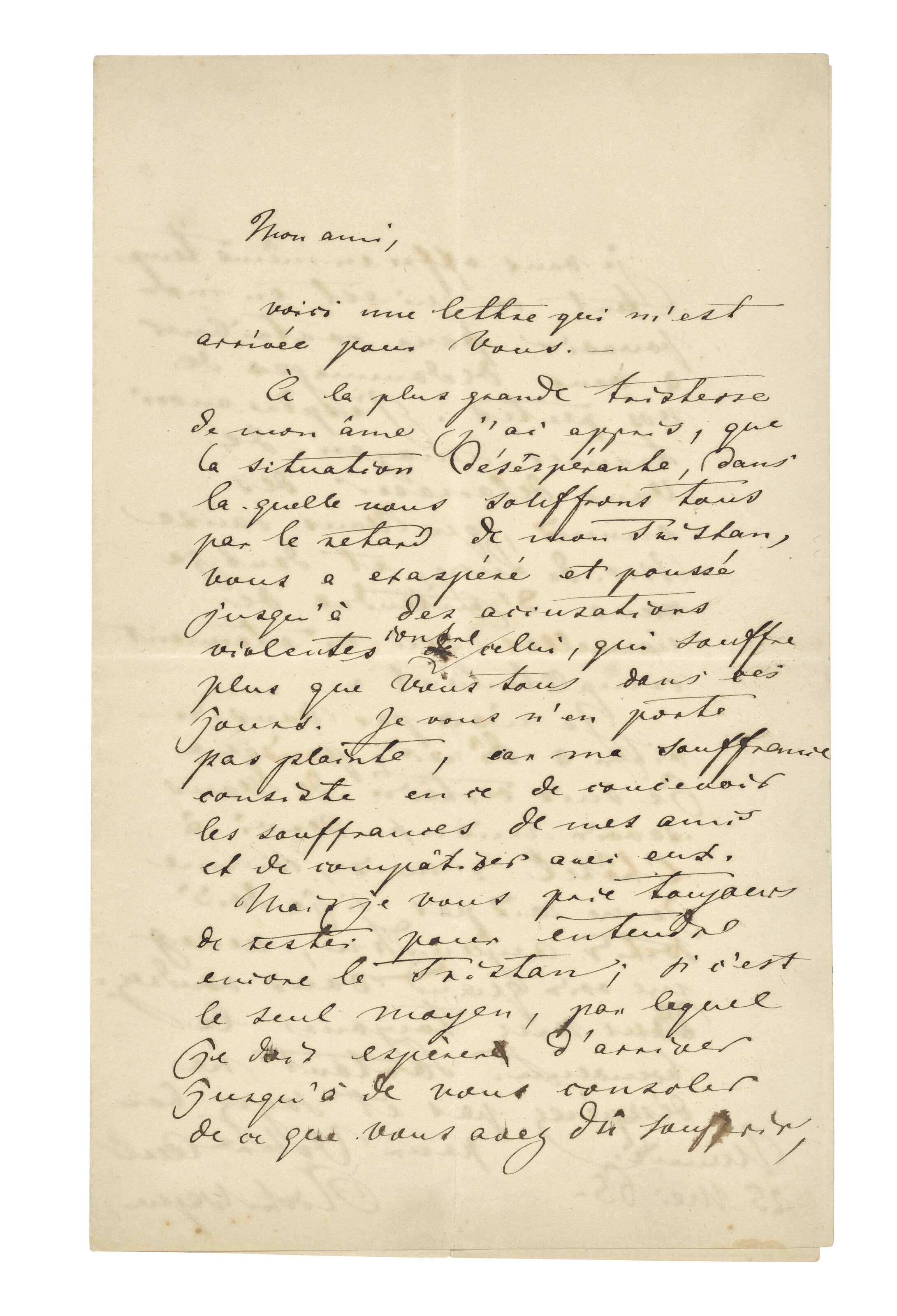 Richard Wagner (1813-1883), Autograph letter signed ('Rich. Wagner') to ...