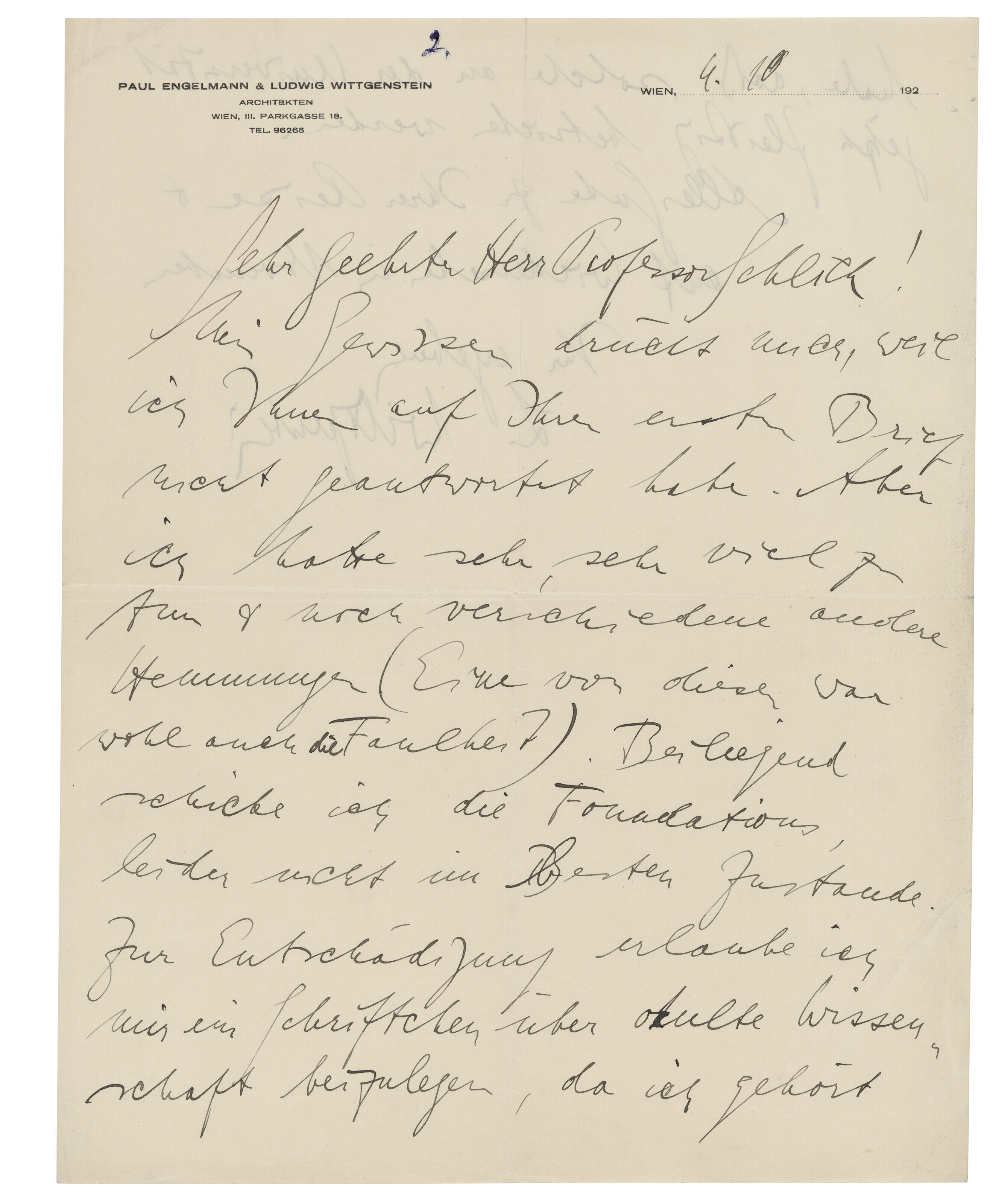 Ludwig Wittgenstein (1889-1951), 4 autograph letters and one typed ...