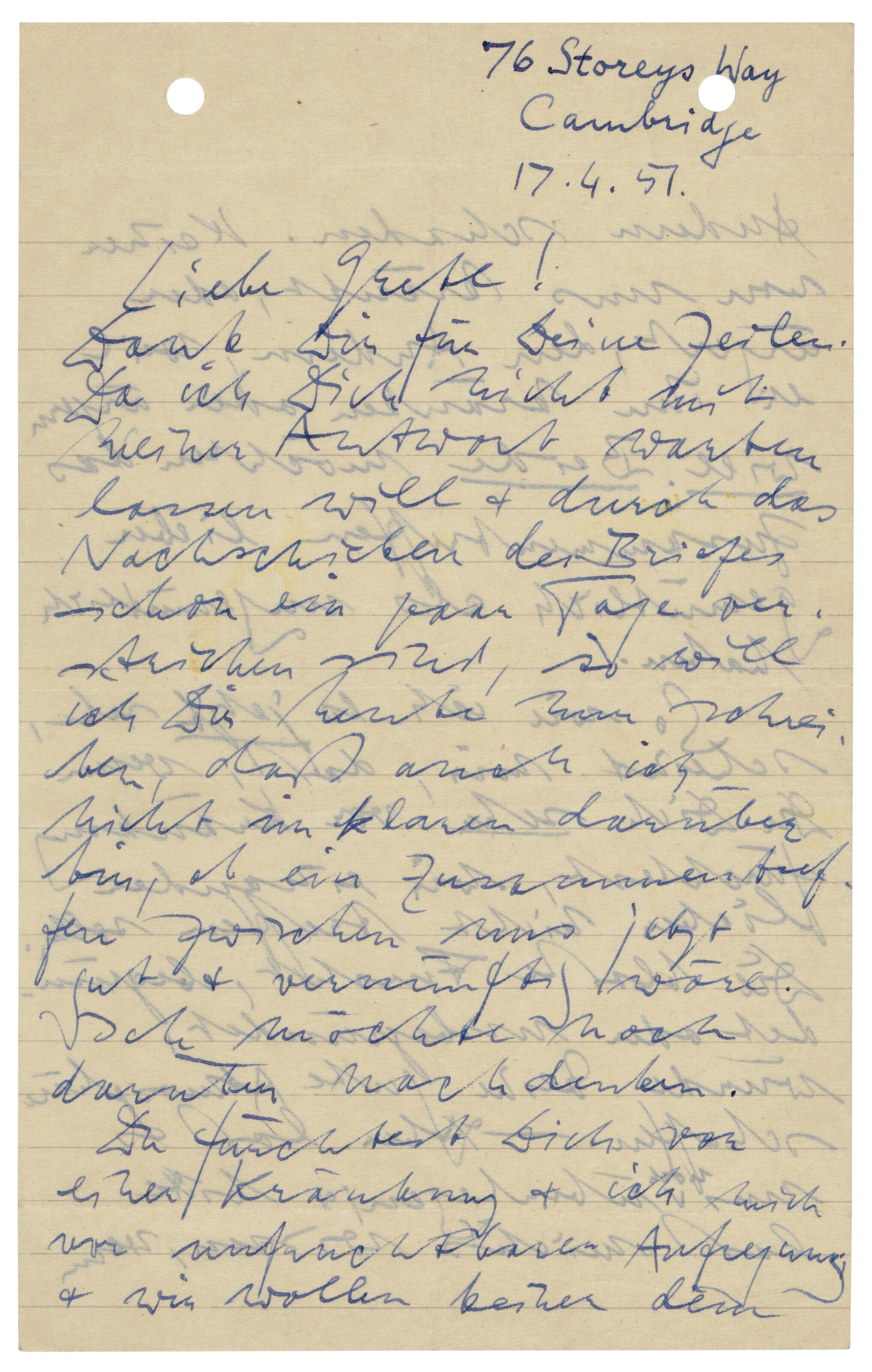 Ludwig Wittgenstein (1889-1951), Autograph letter signed (‘Ludwig’) to ...