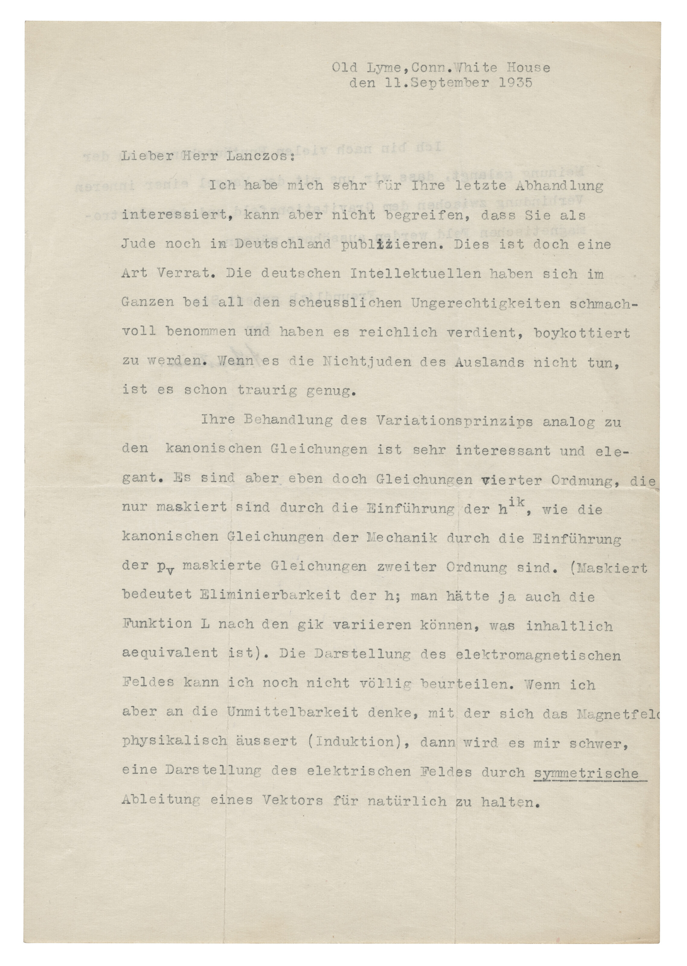 Albert Einstein (1879-1955), Typed letter signed ('A. Einstein') to ...