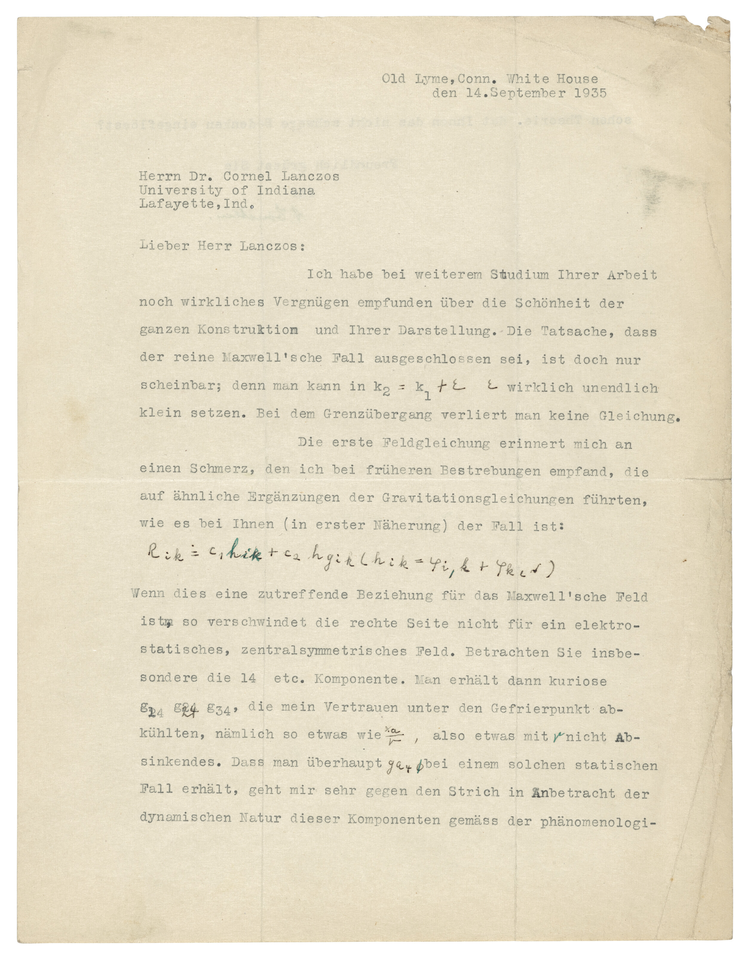 Albert Einstein (1879-1955), Typed letter signed ('A. Einstein') to ...