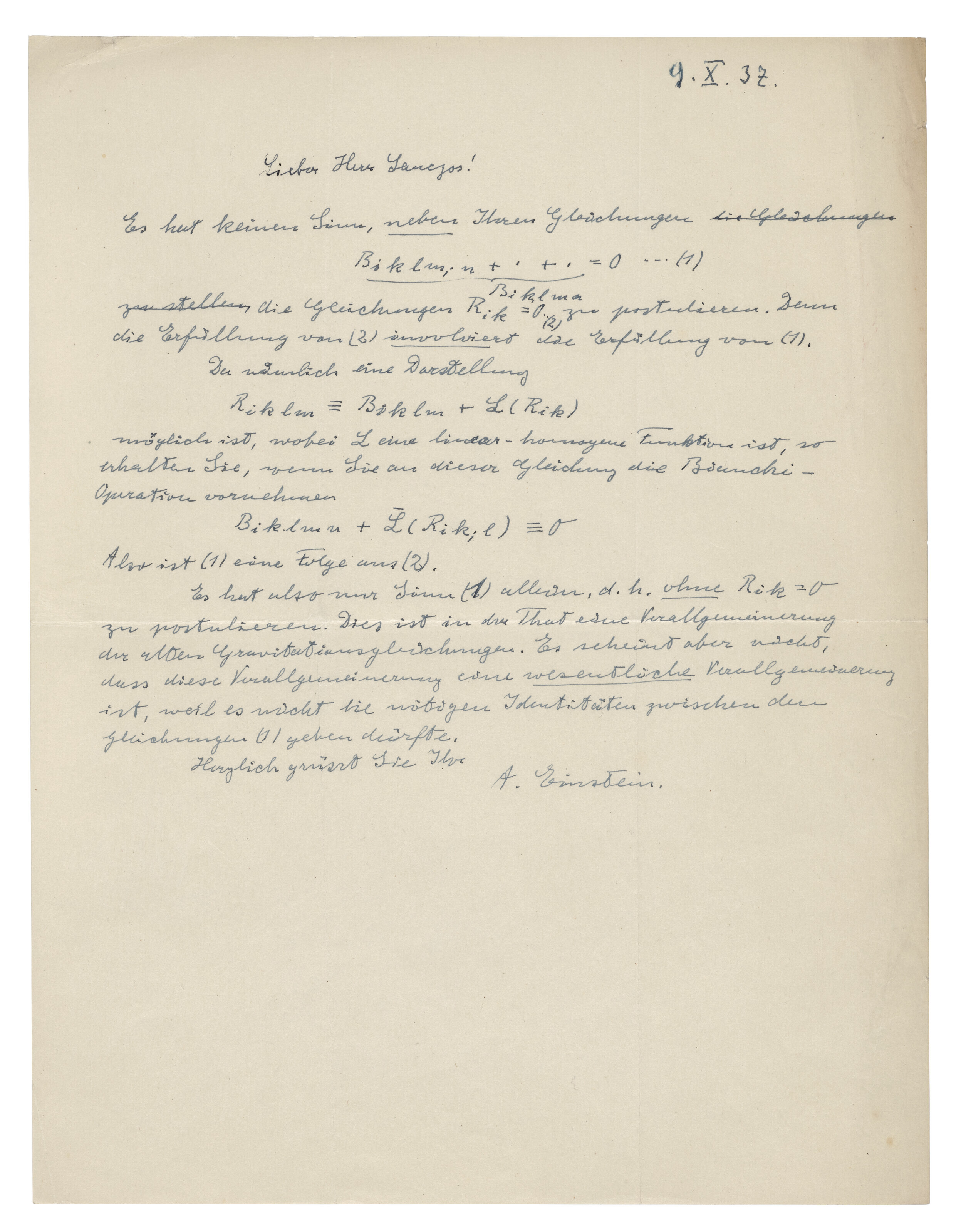 Albert Einstein (1879-1955), Autograph letter signed ('A. Einstein') to ...