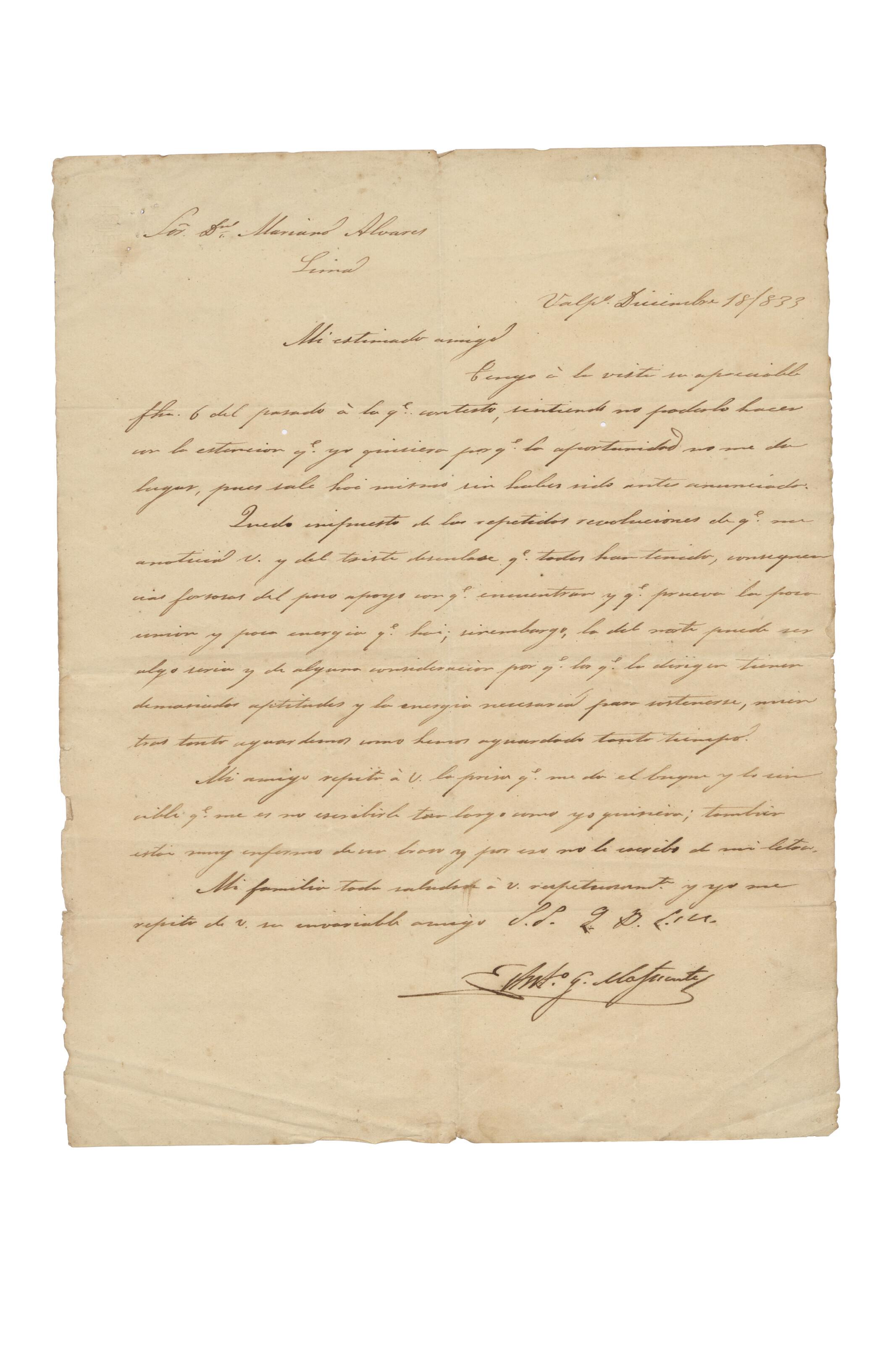 South America - Vicente Rocafuerte (1783-1847) and others, 9 letters ...