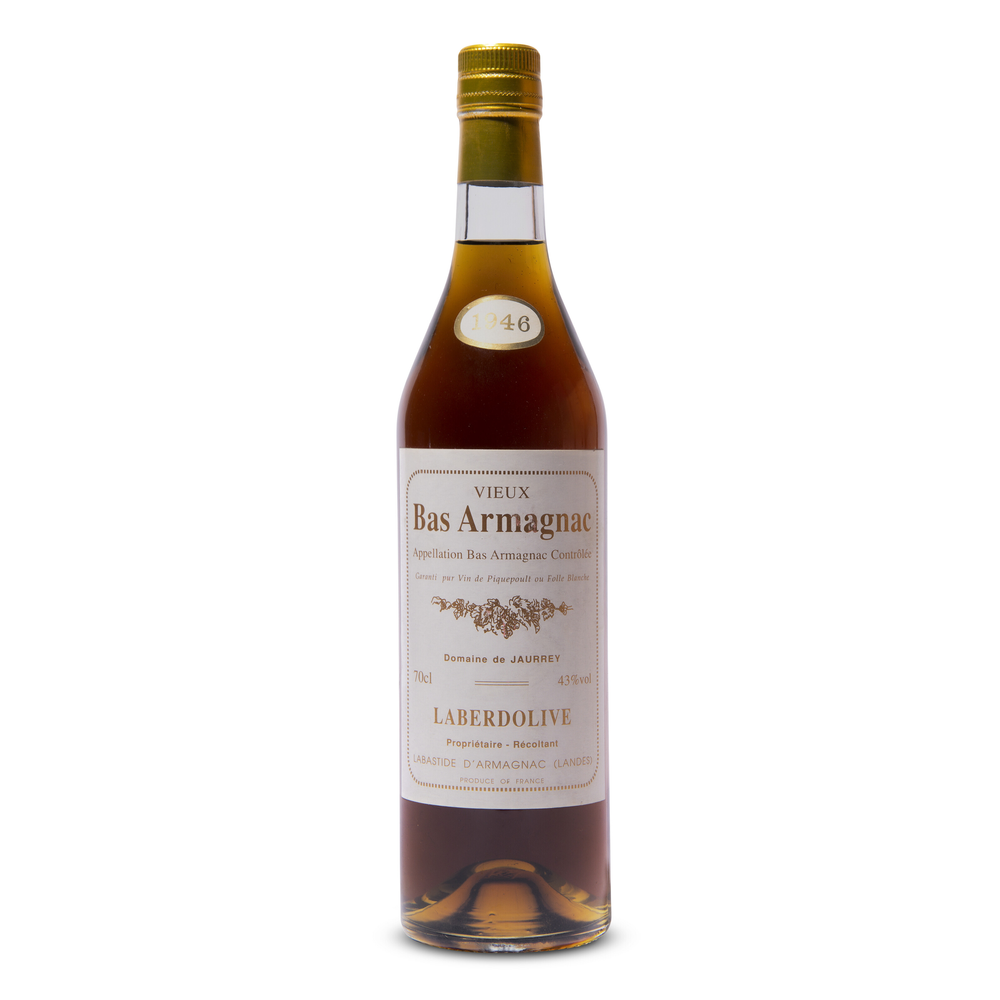 Domaine de Jaurrey Laberdolive Vieux Bas Armagnac 1946 ...