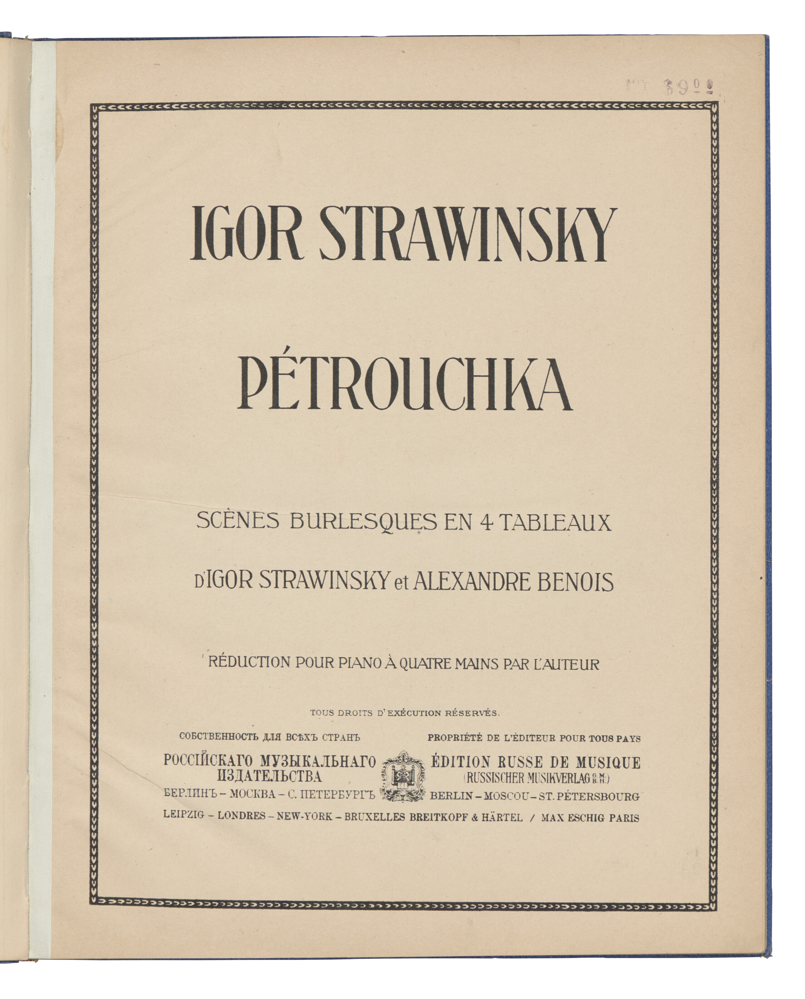 Pétrouchka: George Gershwin's copy, Igor Stravinsky | Christie’s