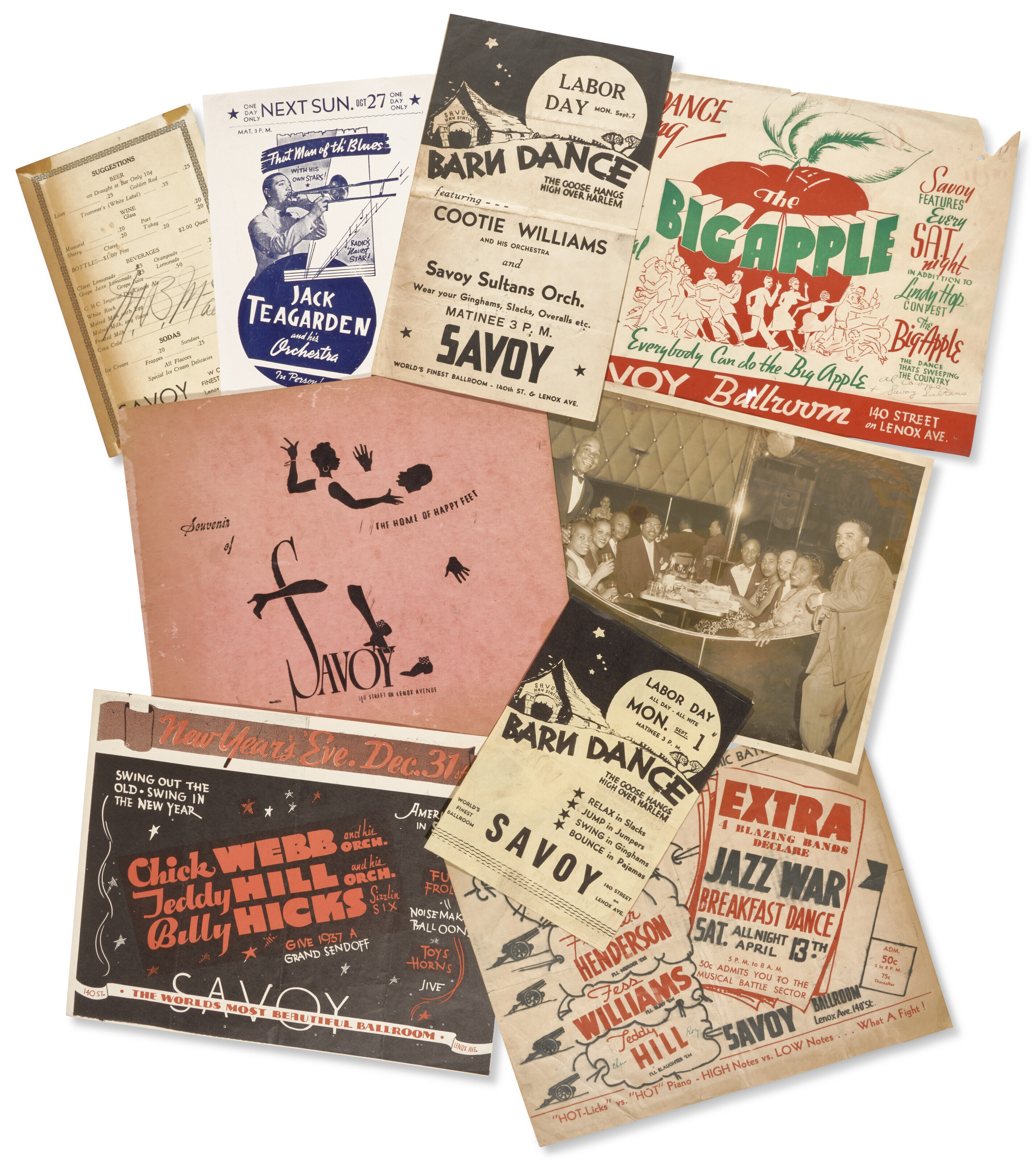 Savoy Ballroom: Concert handbills and other ephemera, CHICK WEBB AND ...