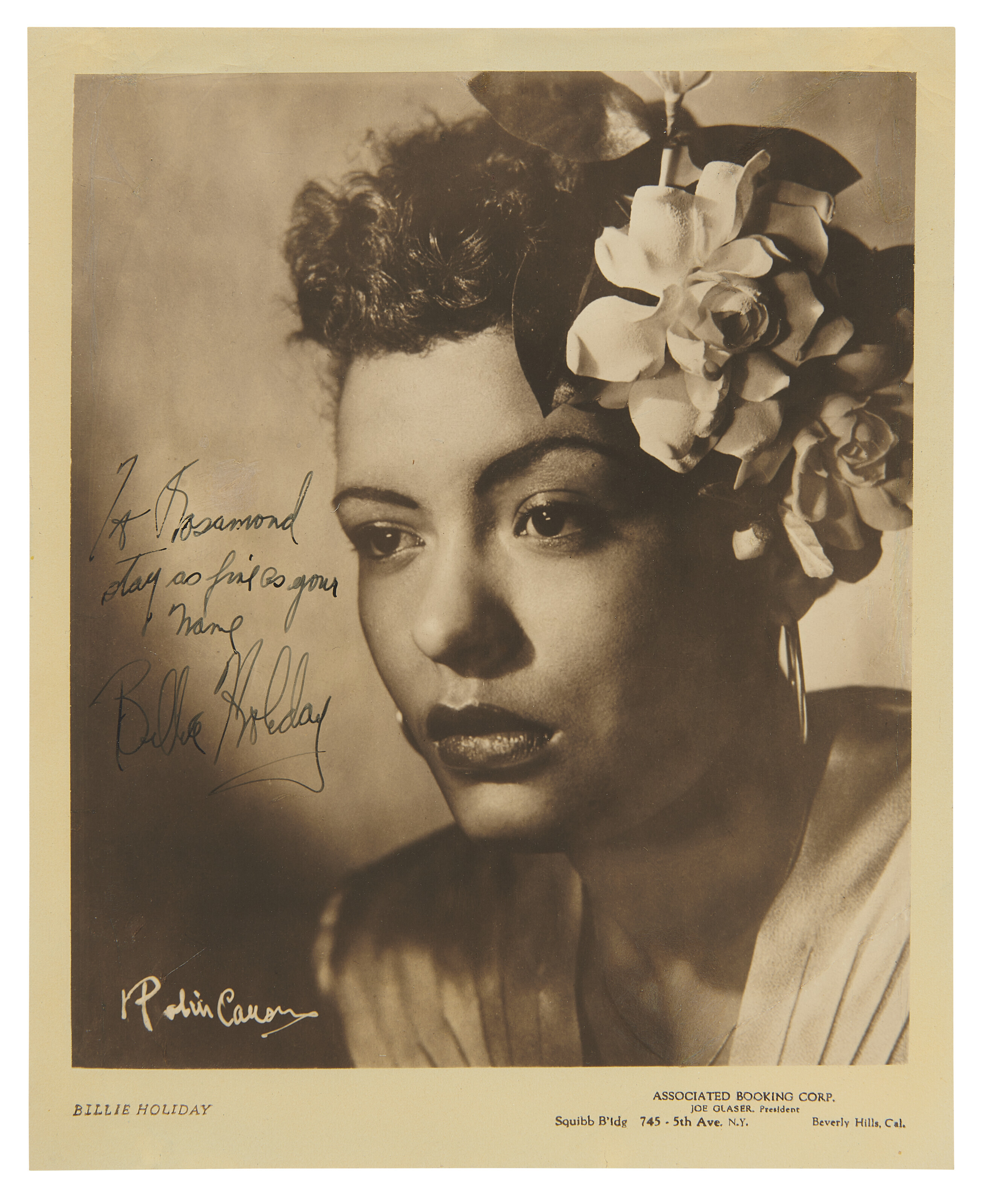Two photographs signed, BILLIE HOLIDAY | Christie’s