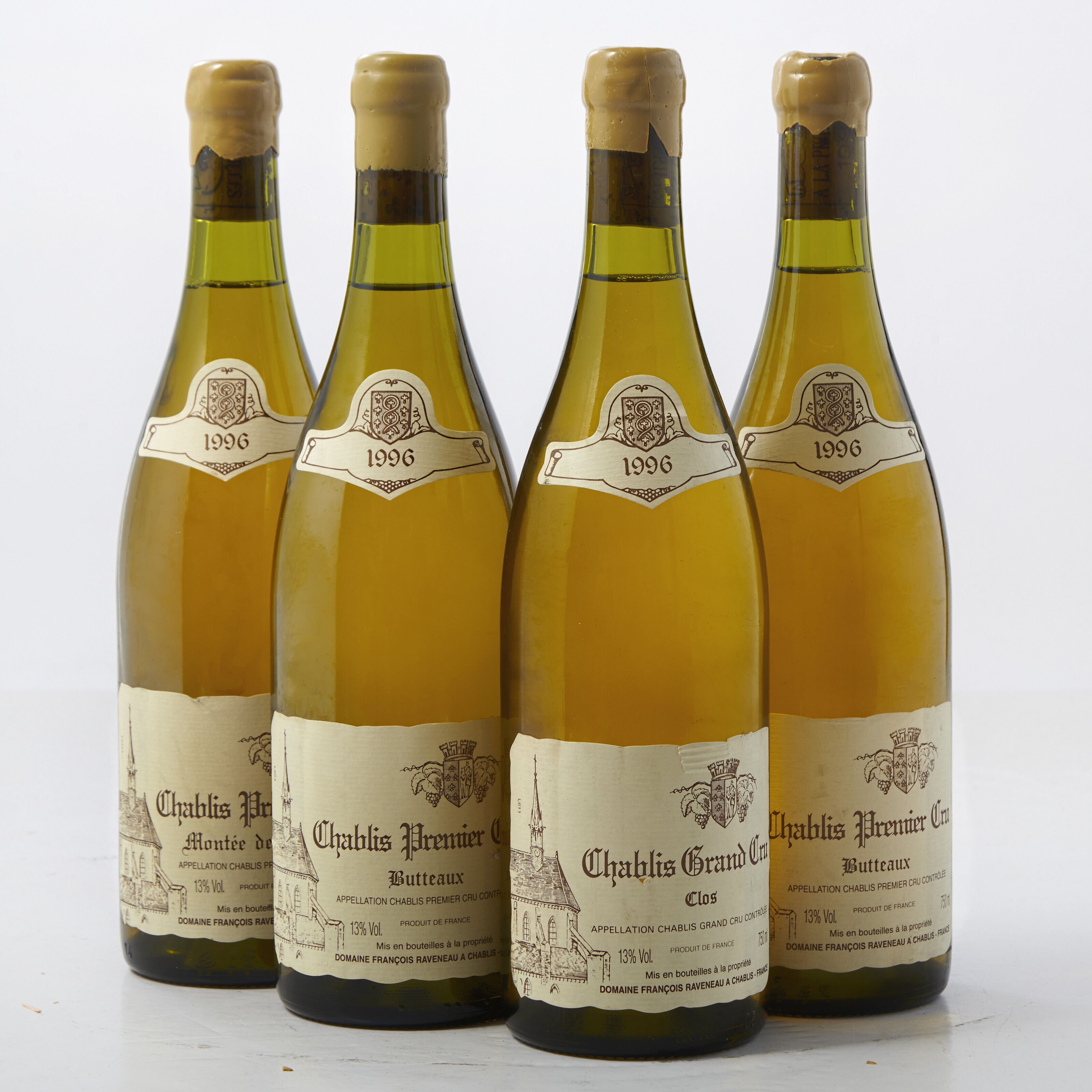 Mixed 1996 Raveneau, Domaine Raveneau,Chablis Blanchot 1996Damaged wax ...