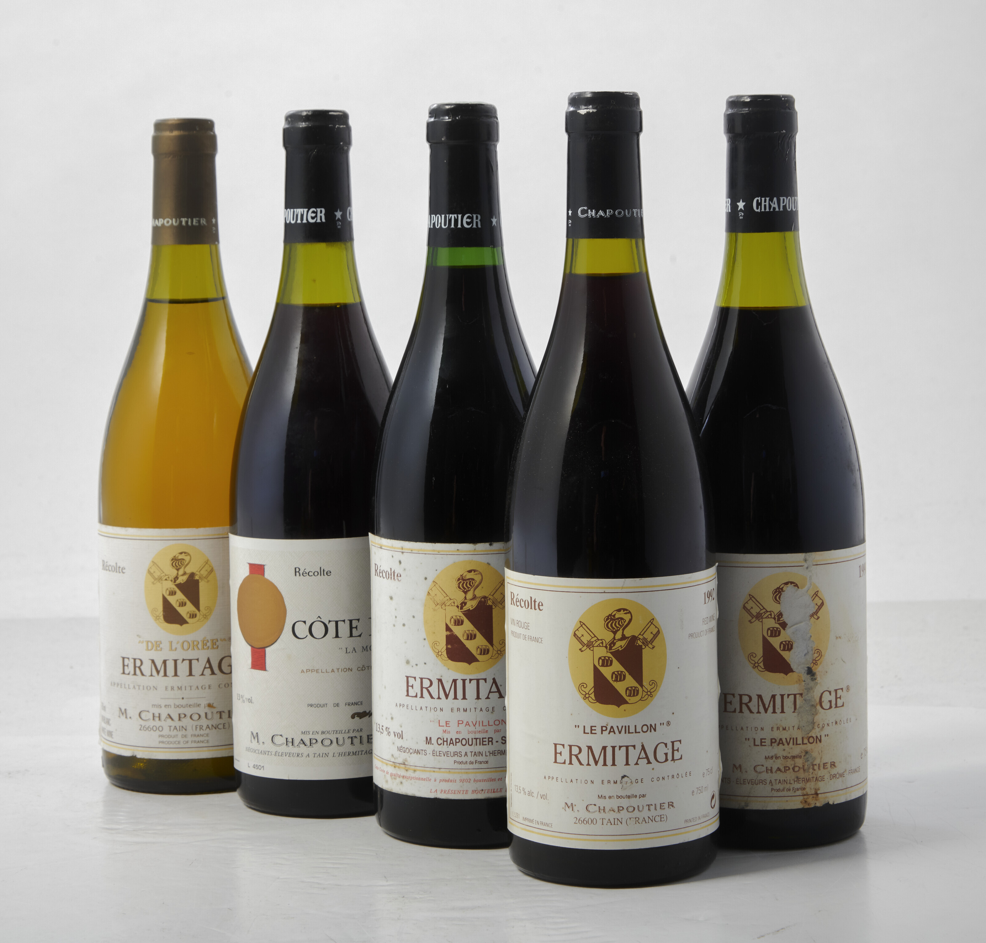 Mixed Chapoutier 1989-1993, Chapoutier,Ermitage Le Pavillon 1989Damaged ...