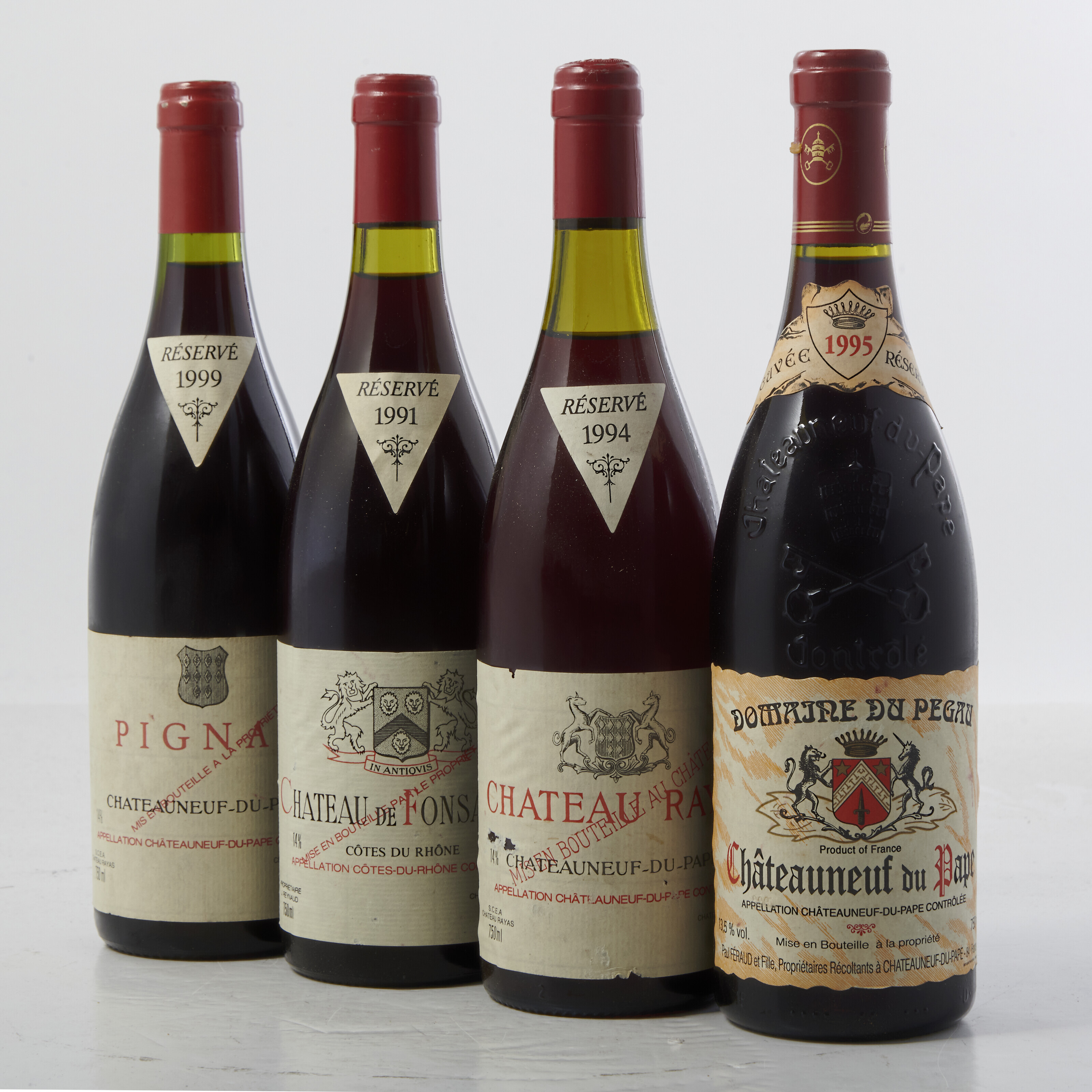 Mixed Rayas and Pegau 1991-1999, Château de Fonsalette, Côtes du Rhône ...