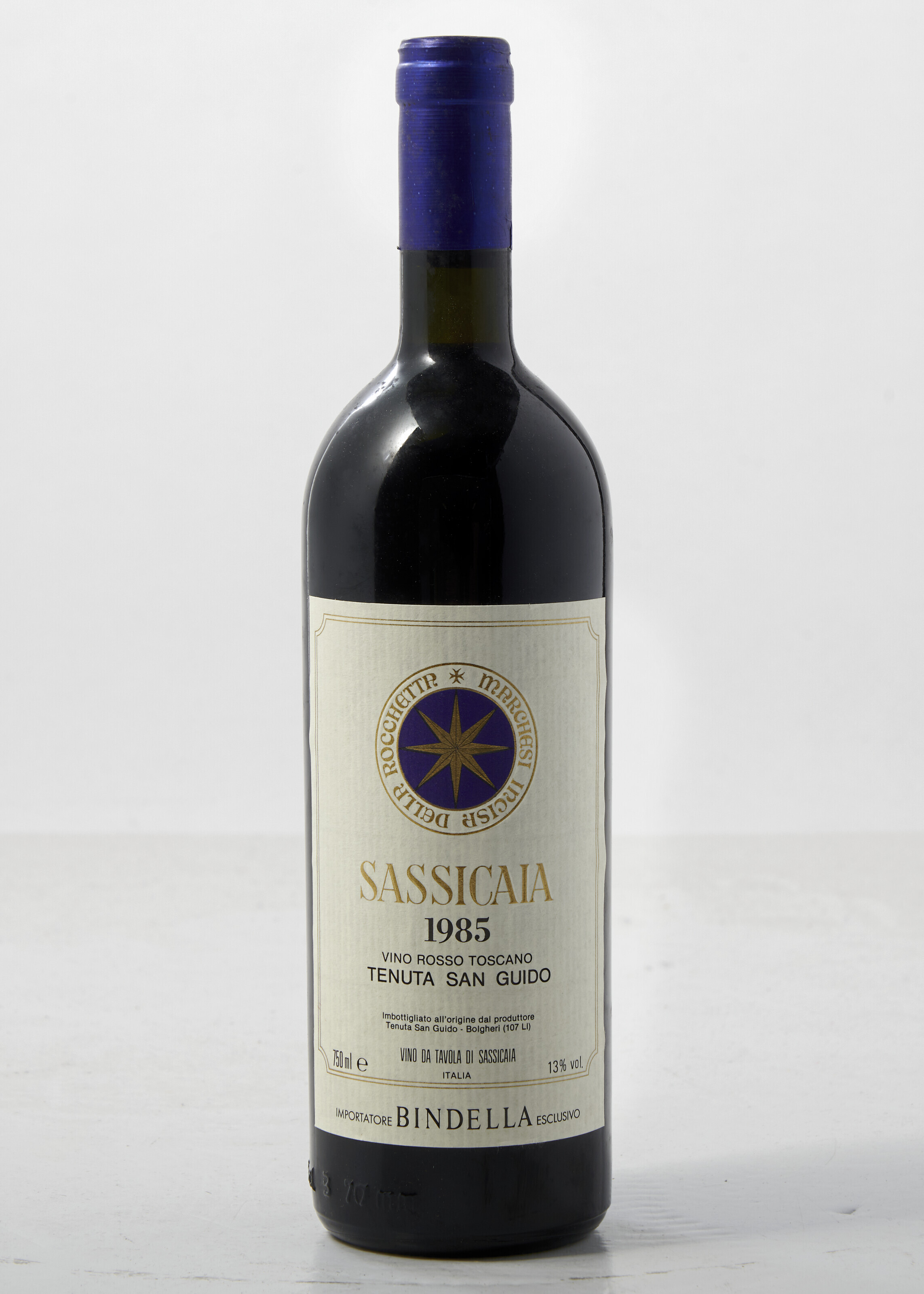 Sassicaia 1985, TuscanyScuffed capsules. One bottle with signs of old ...