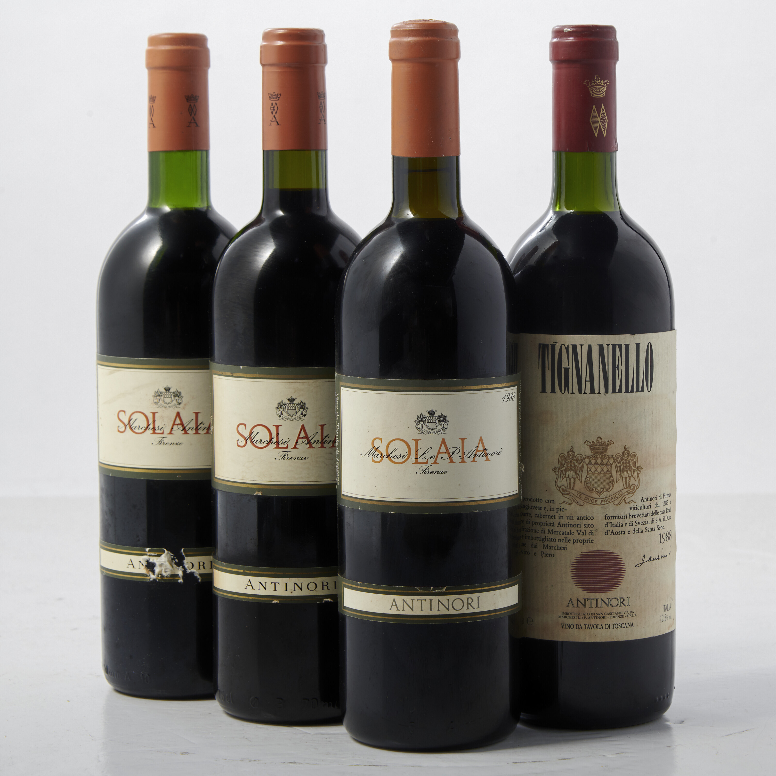 Mixed Tignanello and Solaia 1988, Tignanello 1988Bin-soiled label ...