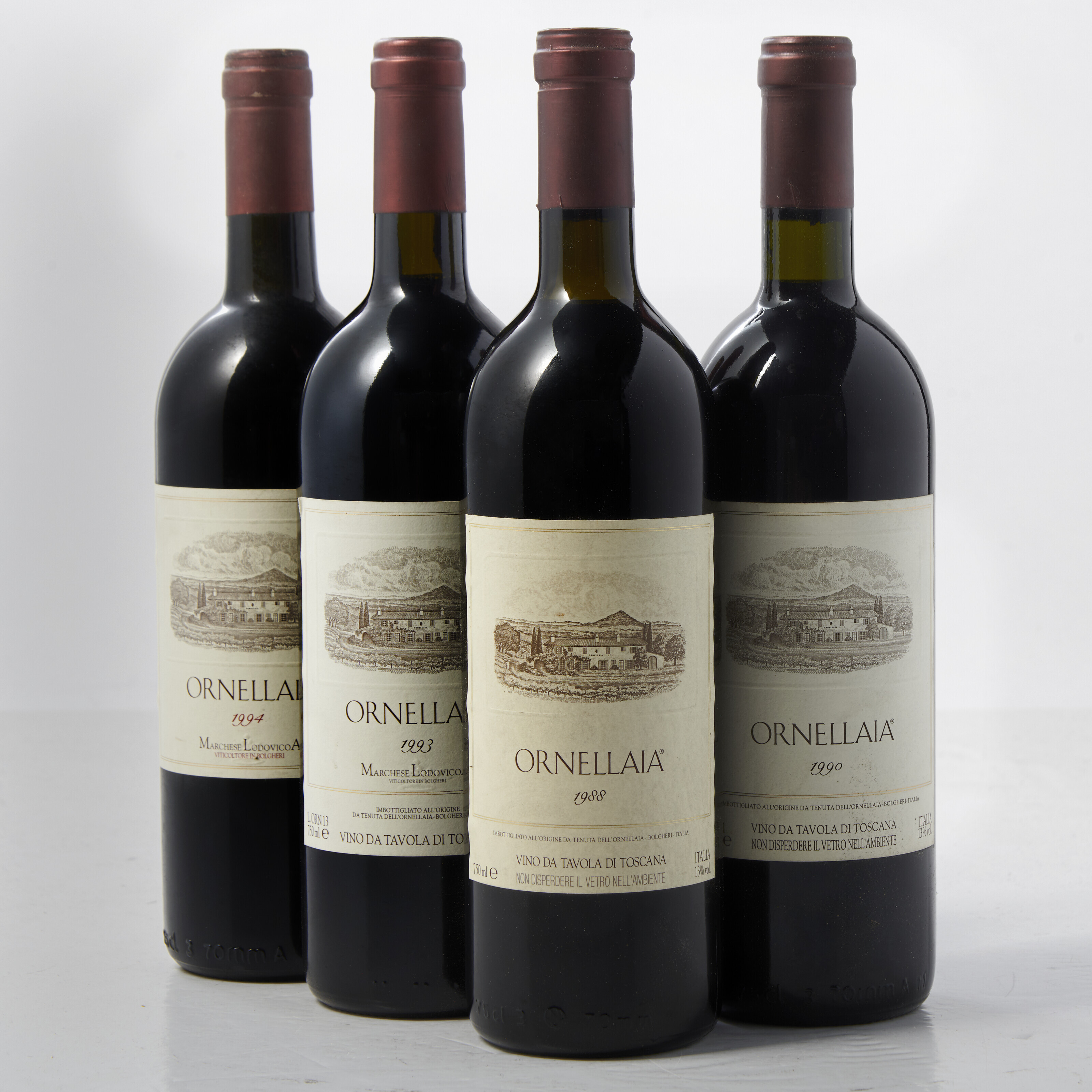 Mixed Ornellaia 1988-1994, Ornellaia 1988 (1)1990 (1)1993 (4)1994 (1 ...