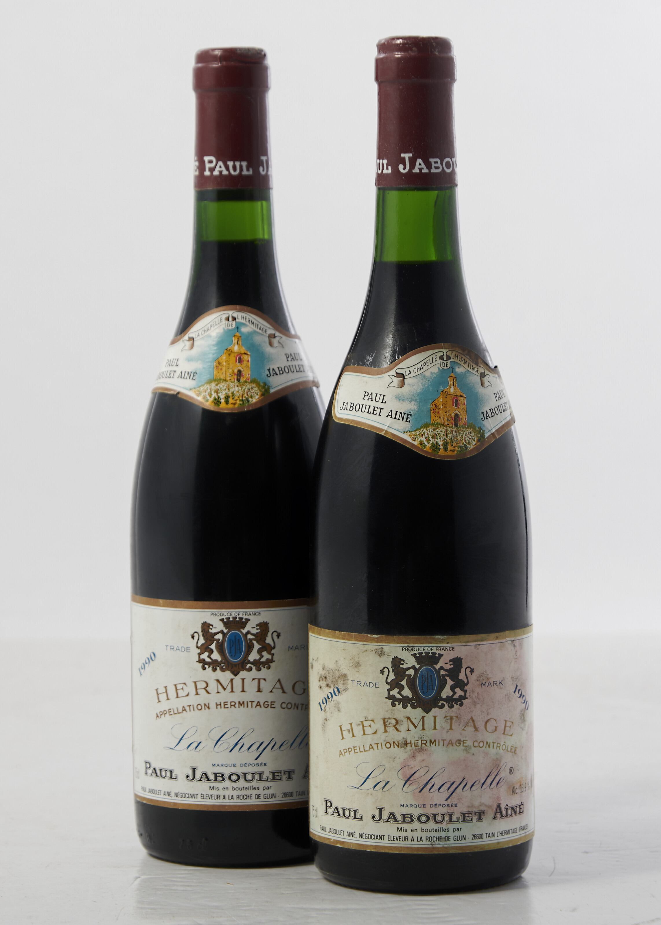 Paul Jaboulet Aîné, Hermitage La Chapelle 1990, RhôneOne slightly bin-soiled label. One badly ...