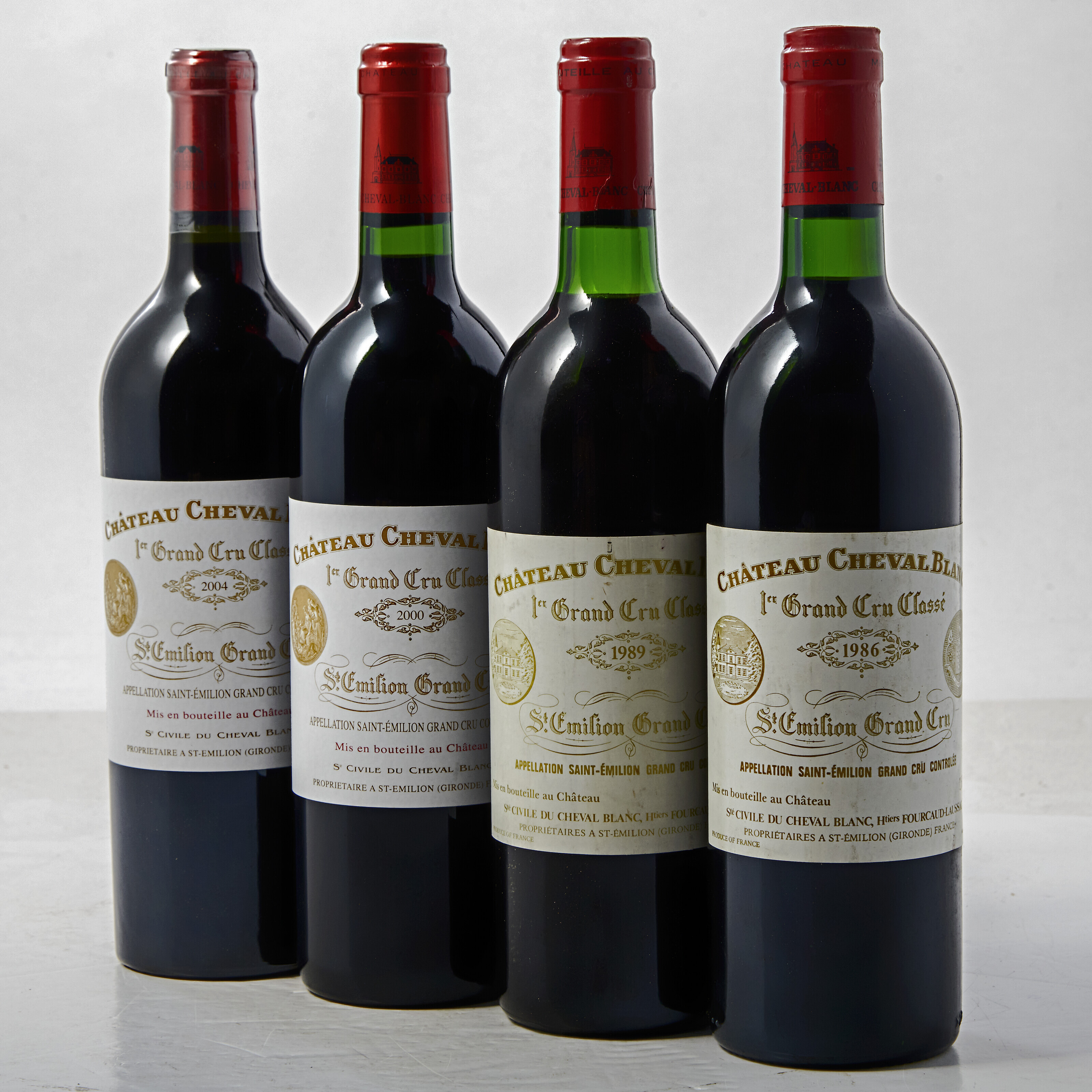 Mixed Cheval-Blanc 1986-2004, Château Cheval-Blanc 1986One bin-soiled ...