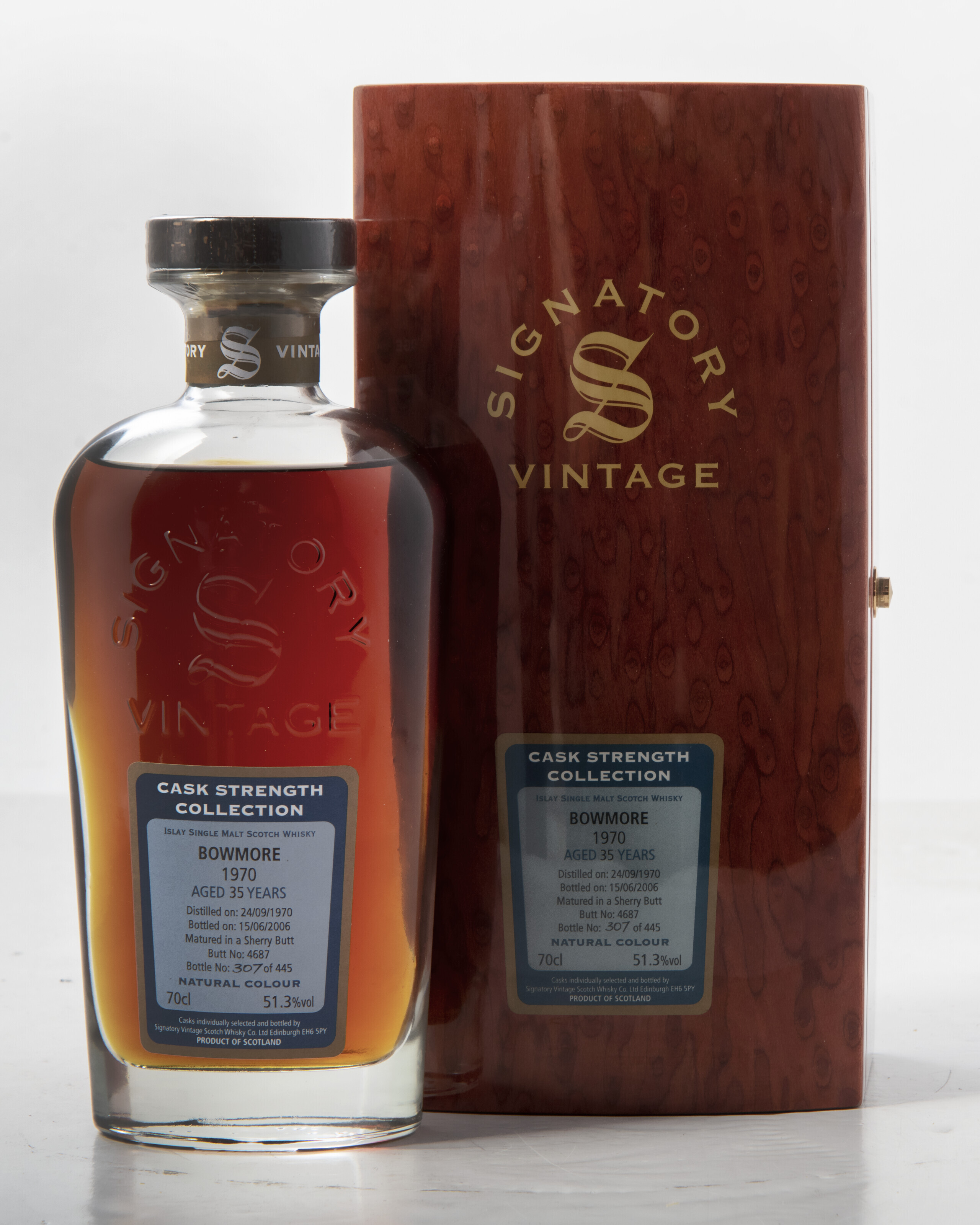 Bowmore 35 Year Old 1970, IslayIn presentation box with broken clasp ...
