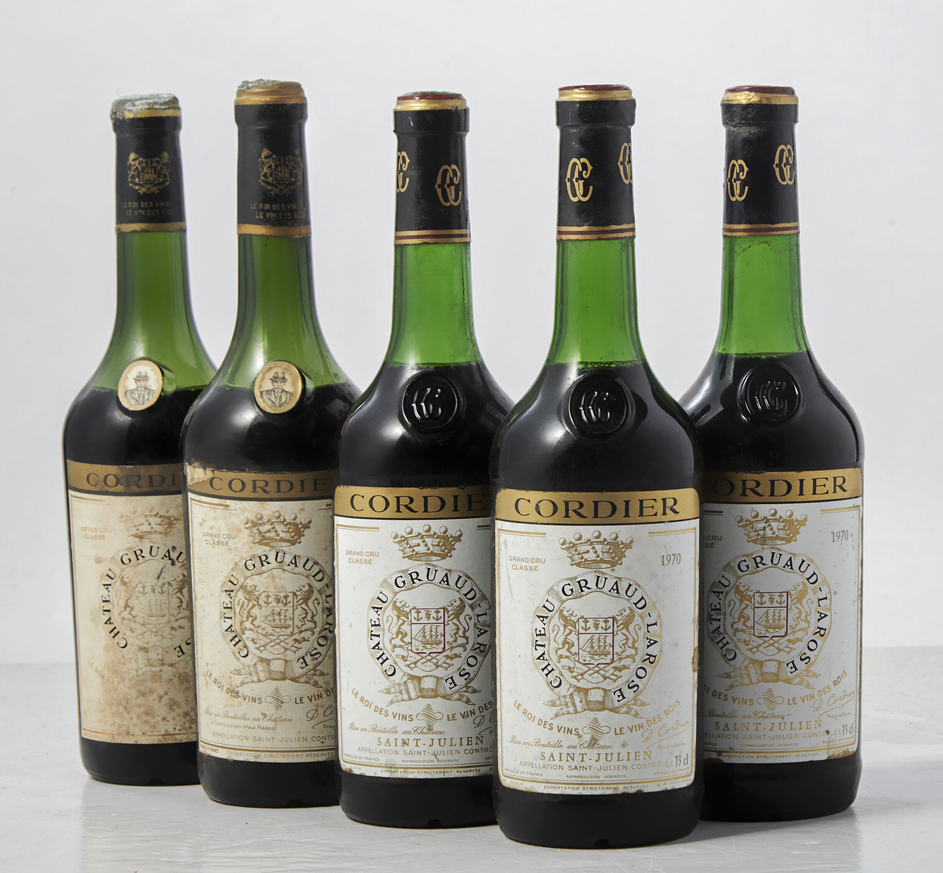 Mixed Gruaud-Larose 1961-1970, Château Gruaud-Larose 1961Badly corroded capsules. Badly bin ...