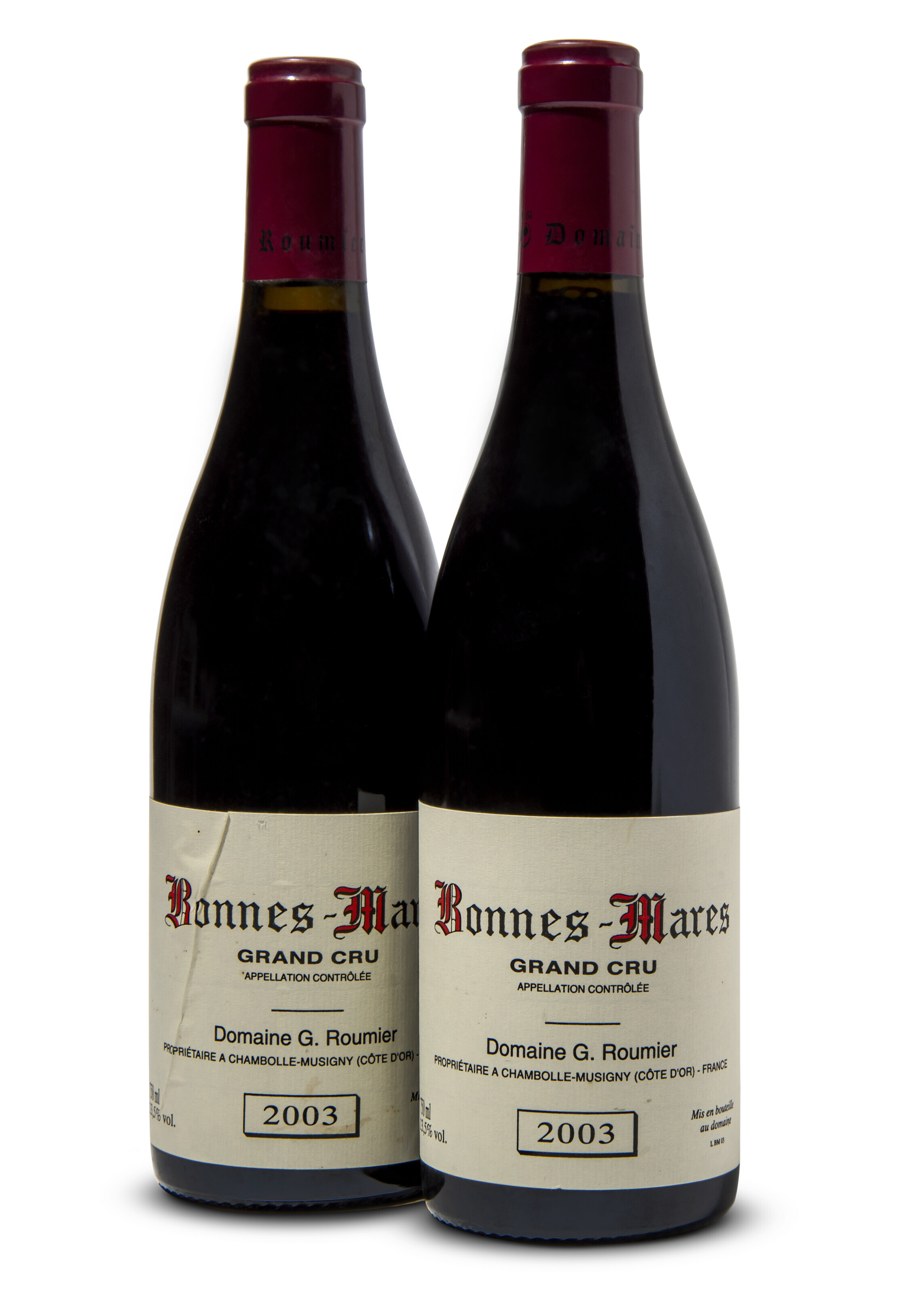 Georges Roumier, Bonnes Mares 2003, Grand Cru, Côte de NuitsOne creased ...