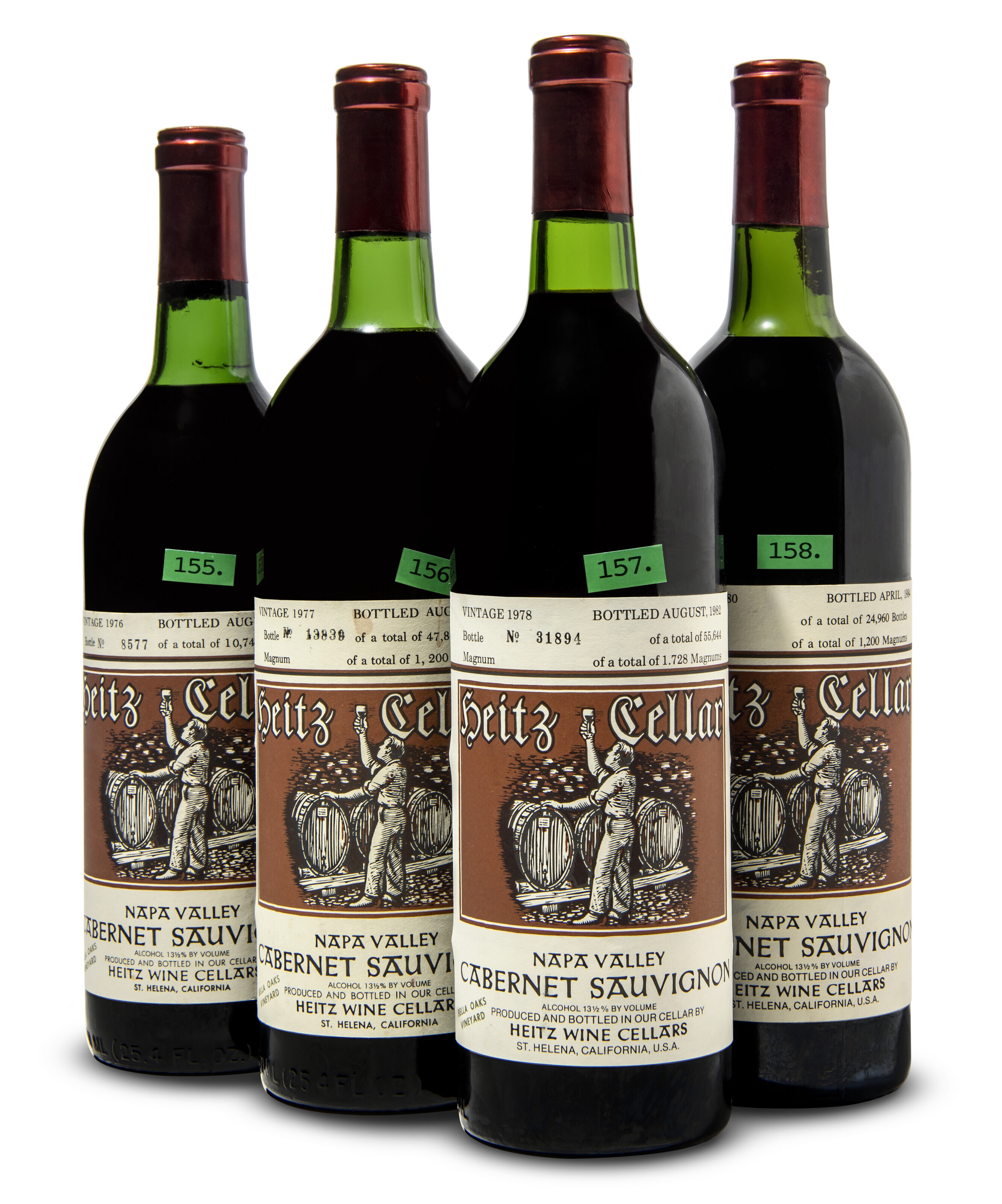 Mixed Heitz Bella Oaks Cabernet Sauvignon 1976-1980, Heitz Cellars ...
