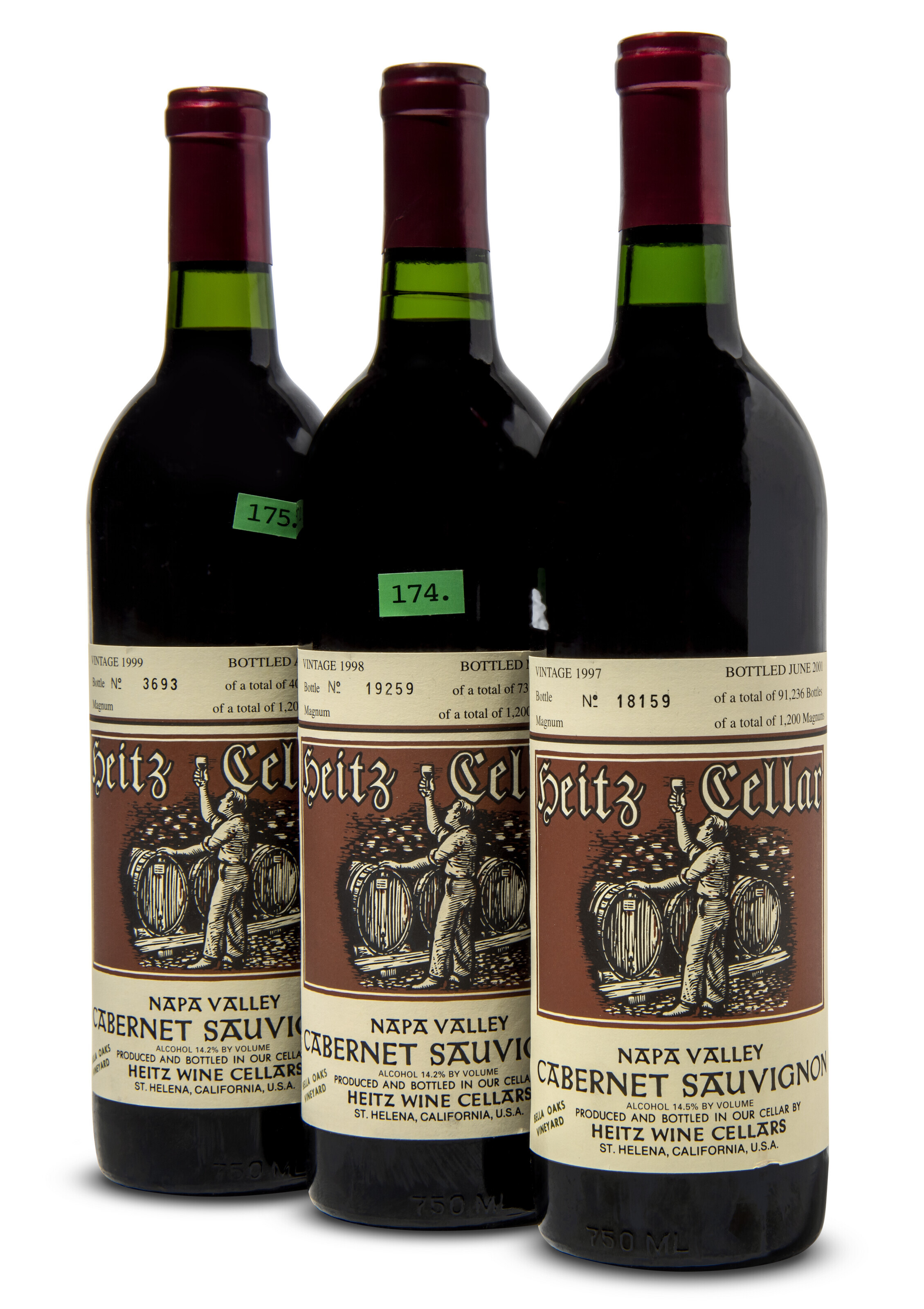 Mixed Heitz Bella Oaks Cabernet Sauvignon 1997-1999, Heitz Cellars ...