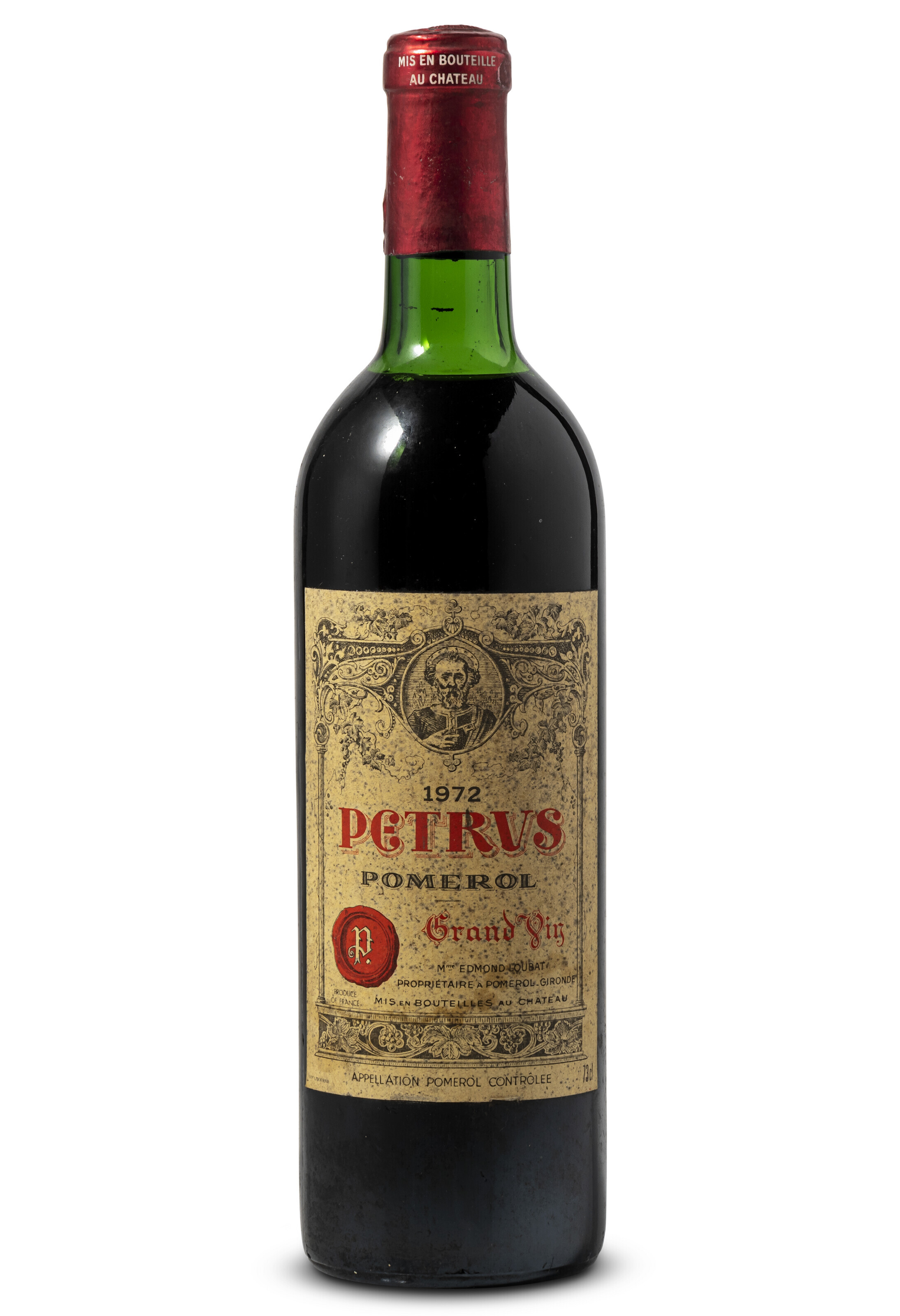 Petrus 1972, Pomerol, cru exceptionnelScuffed and corroded capsule ...