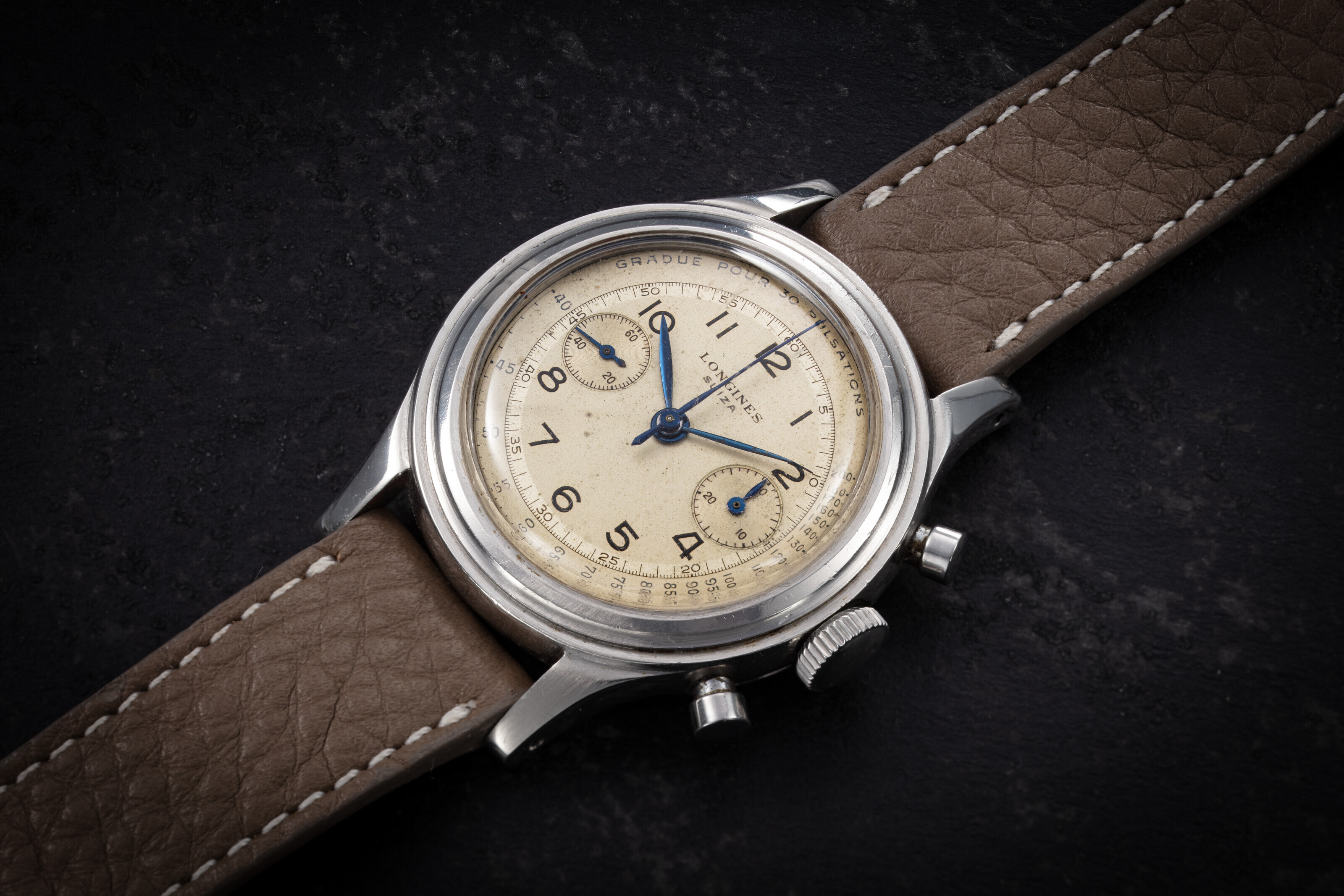 LONGINES, REF. 5415 13ZN, A RARE STEEL FLYBACK CHRONOGRAPH WITH TWO ...