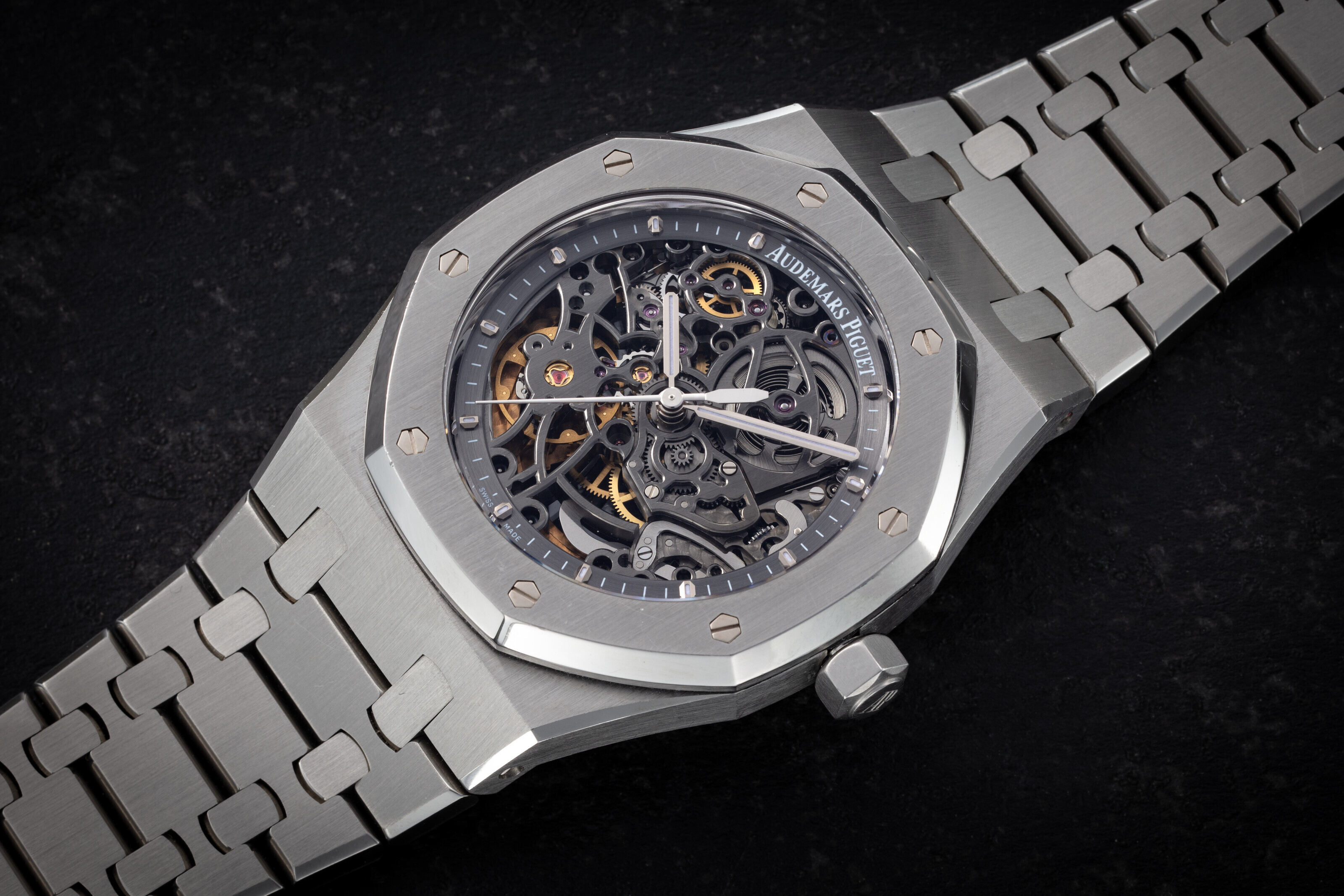 AUDEMARS PIGUET ROYAL OAK REF. 15305ST, A STEEL SKELETONIZED AUTOMATIC ...