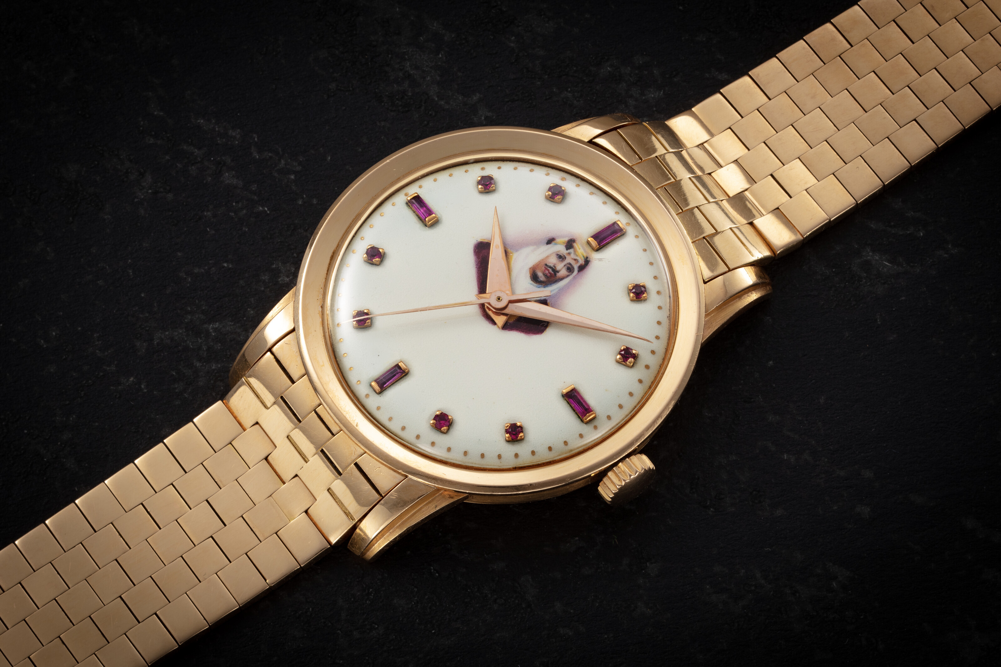 PATEK PHILIPPE, REF. 2481R, A RARE GOLD WRISTWATCH WITH AN ENAMEL DIAL ...