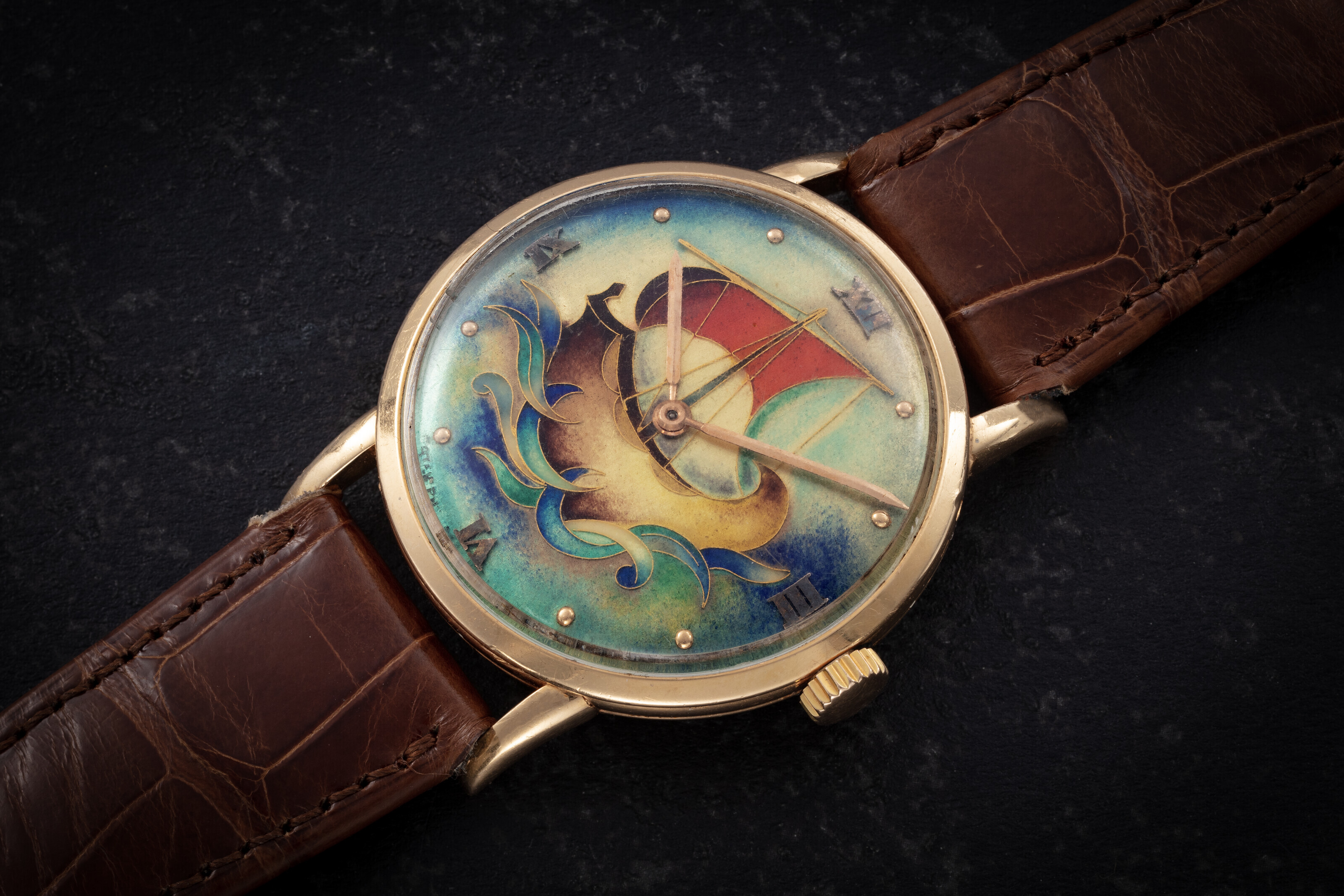 PATEK PHILIPPE, A RARE ROSE GOLD MANUAL-WINDING WRISWATCH WITH ...